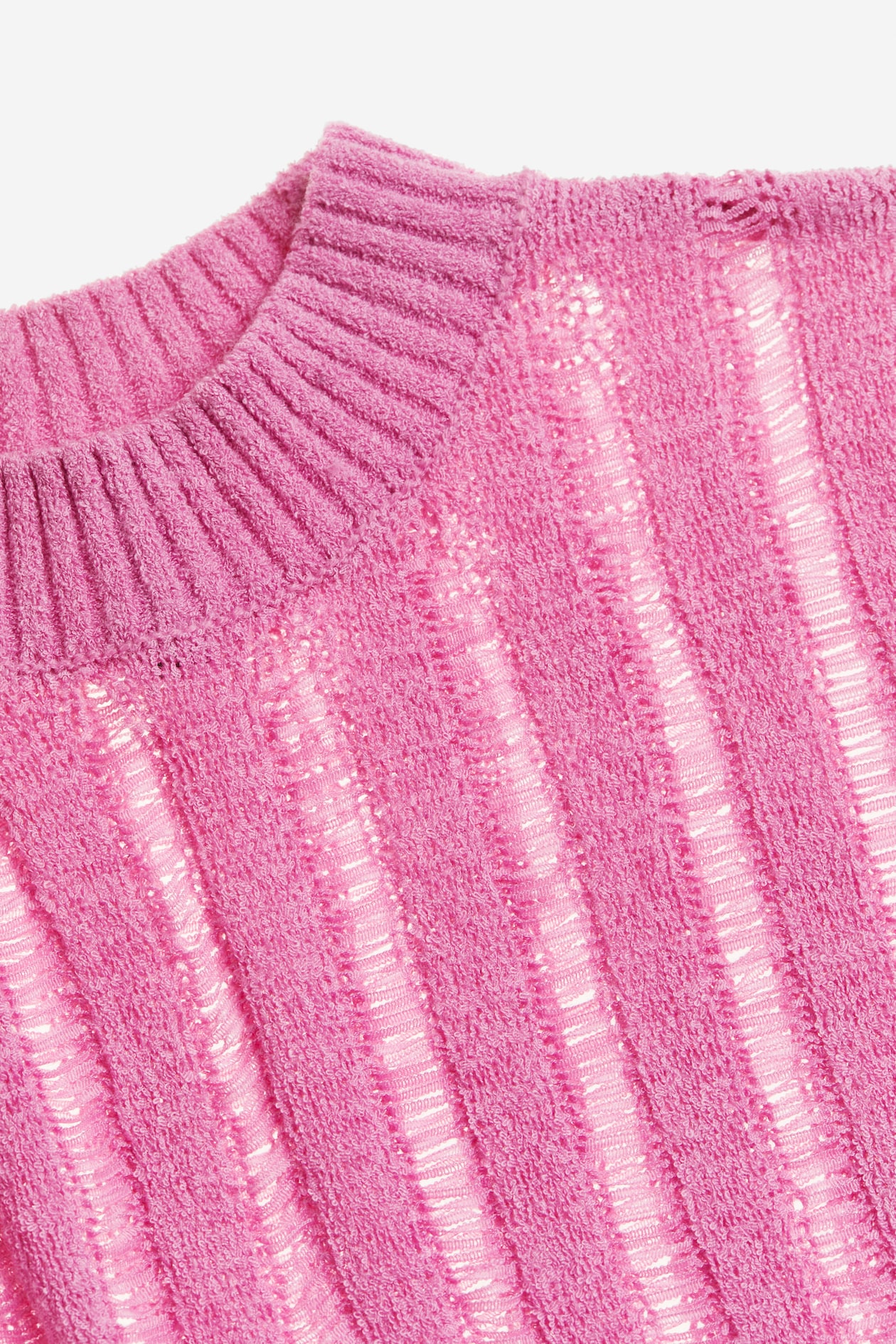 Women's Pink Ladder-stitch-look knitted top | H&M IN