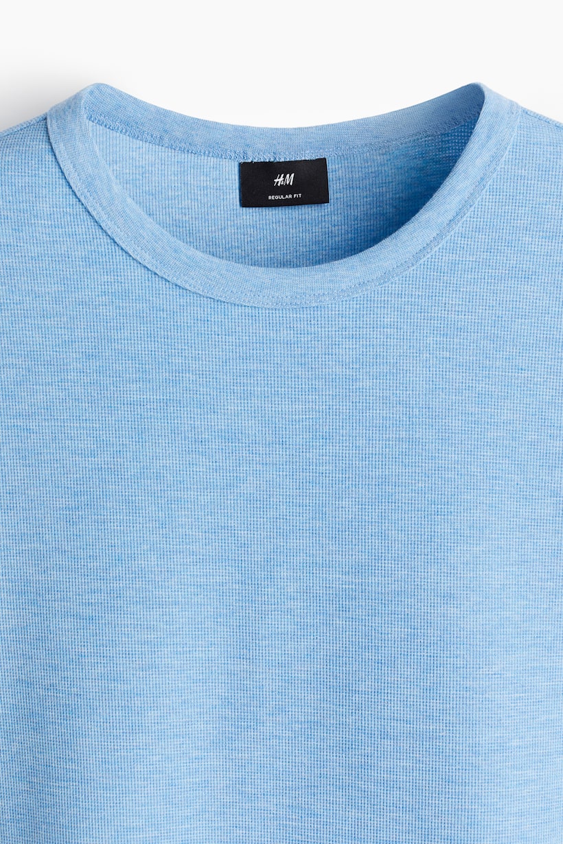 Men’s Light blue Regular Fit Waffled T-shirt | H&M CA