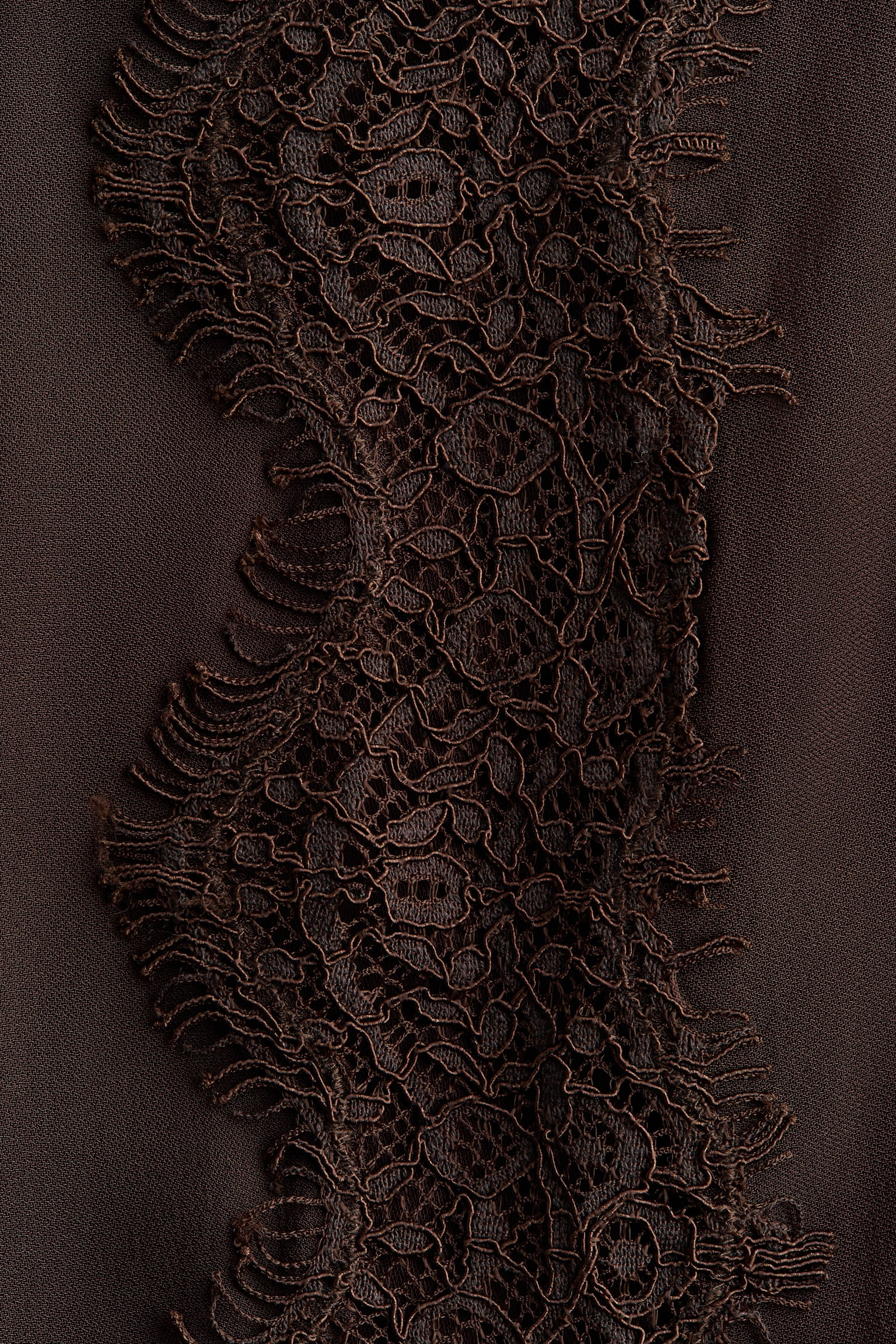 Lace-Trimmed Viscose Dress - Dark brown - Ladies | H&M US