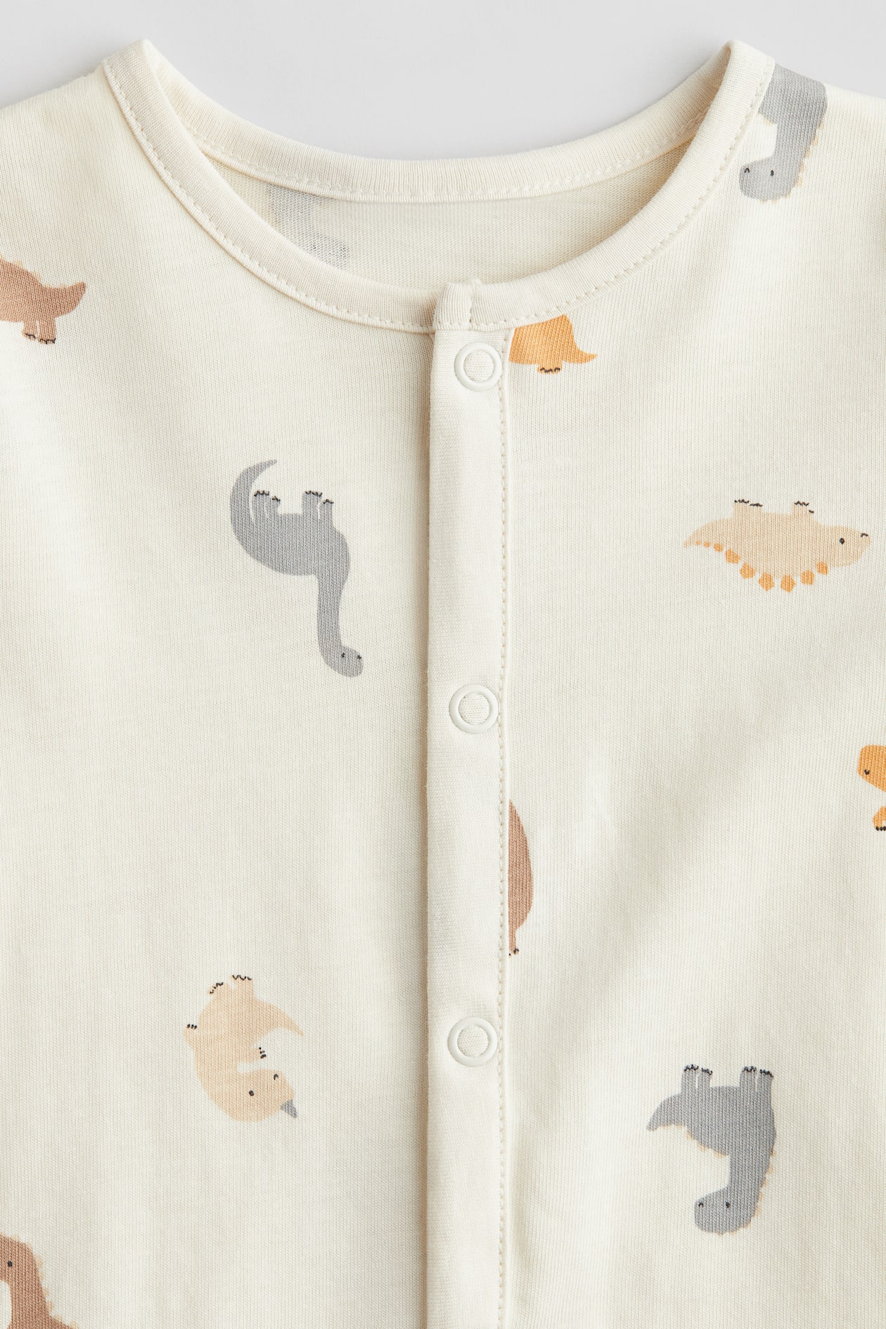 Patterned Pajama Jumpsuit - Cream/dinosaurs - Kids | H&M US