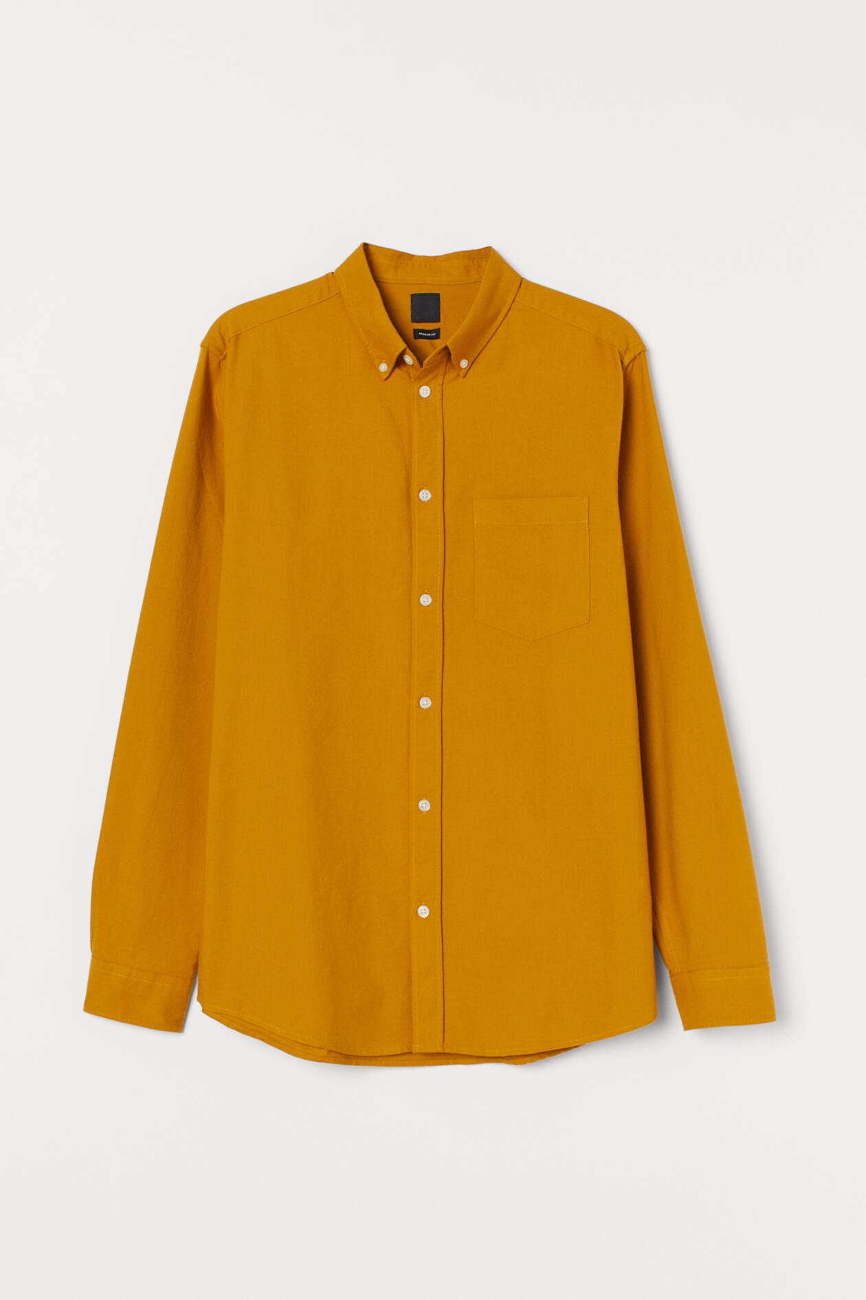 Camisa Oxford Regular Fit - Amarillo mostaza oscuro - Men | H&M MX