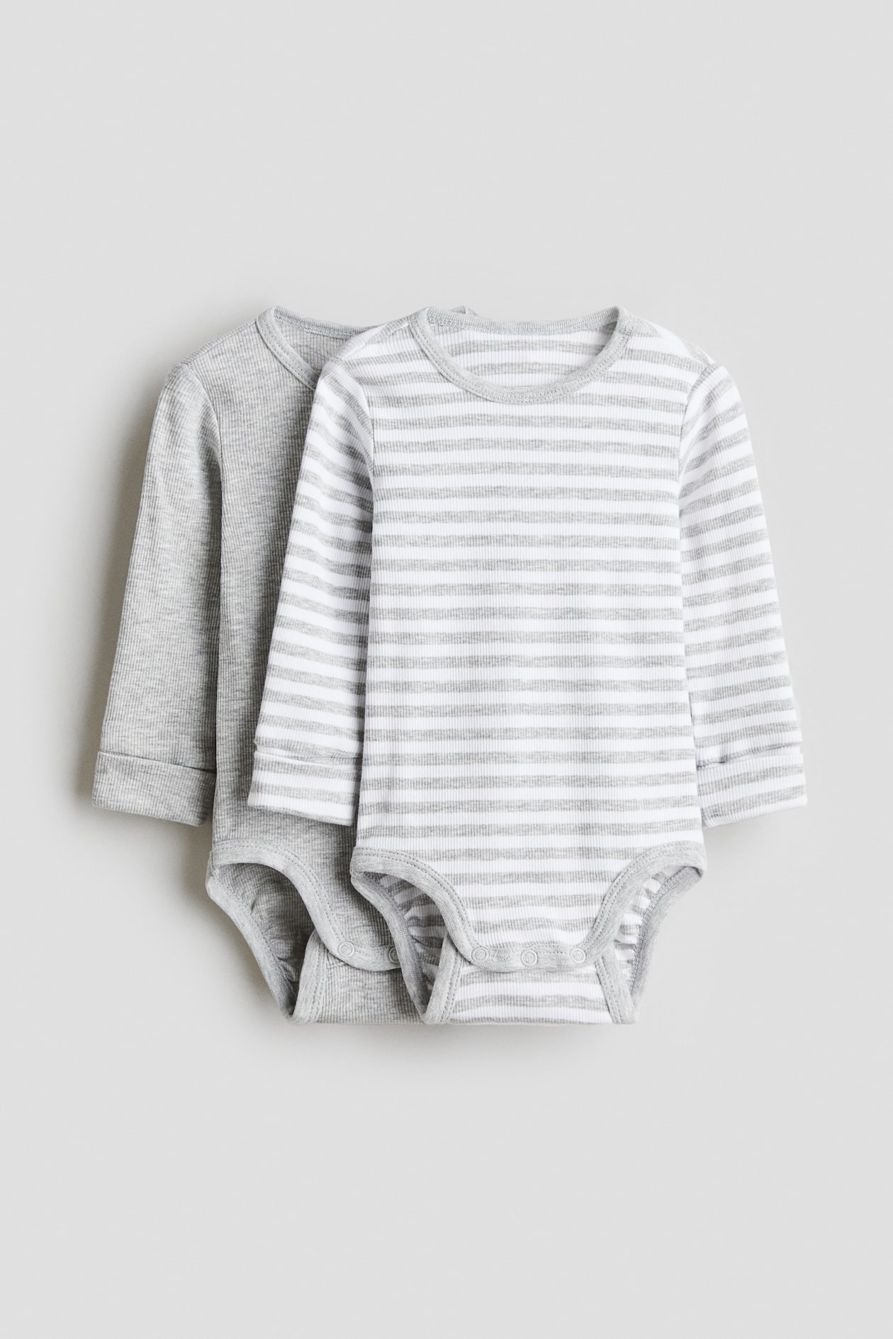 Lot de 2 maillots - Gris clair/rayé - Kids | H&M CA