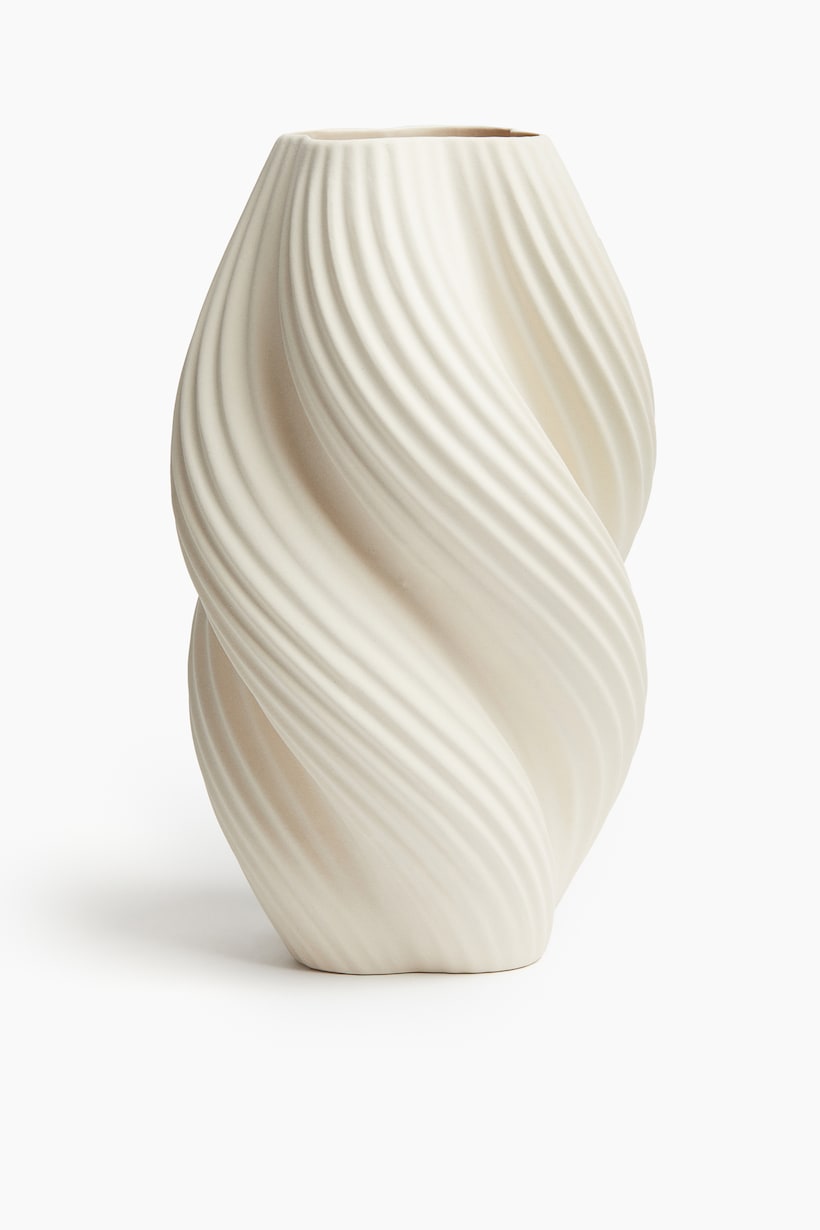 Tall Swirly Vase - Cream - Home All | H&M US