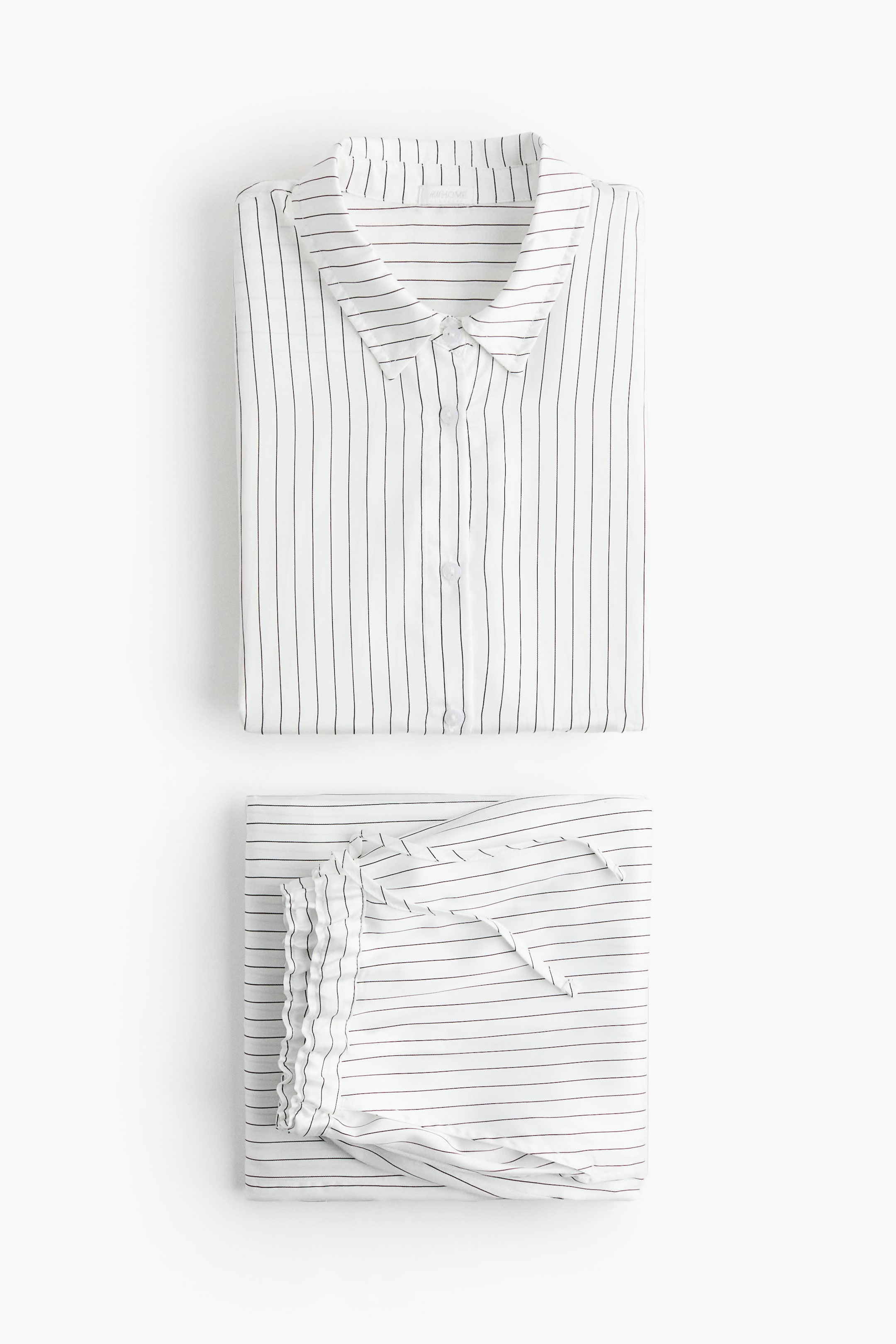Pijama de lyocell - Blanco/Franjas estrechas - Ladies | H&M MX