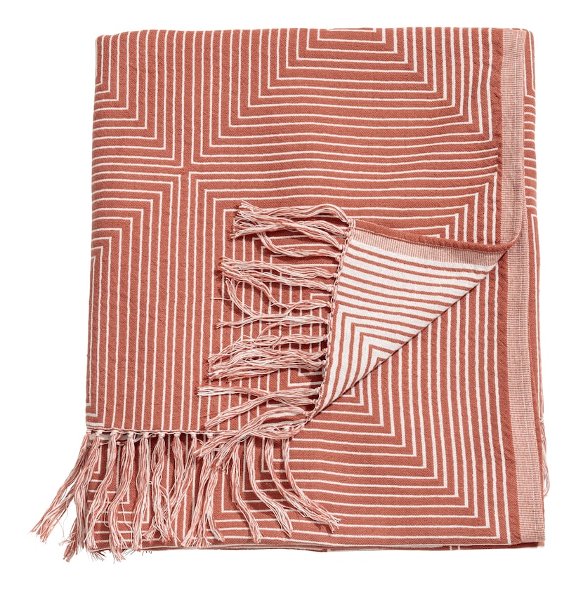 Jacquardvævet plaid - Rust/Hvid - Home All | H&M DK