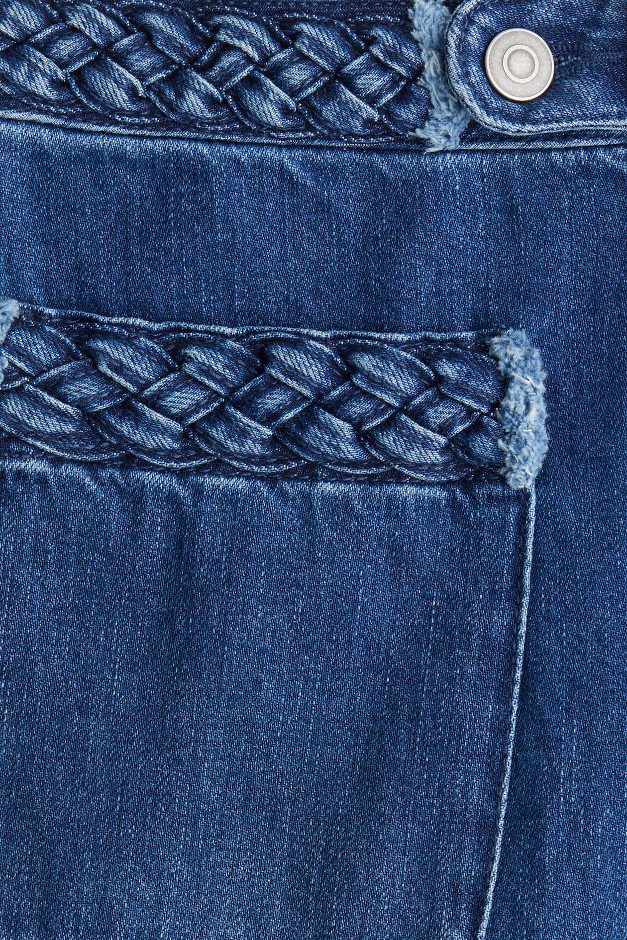 Women's Dark denim blue Braided-Trim Jeans | H&M PH