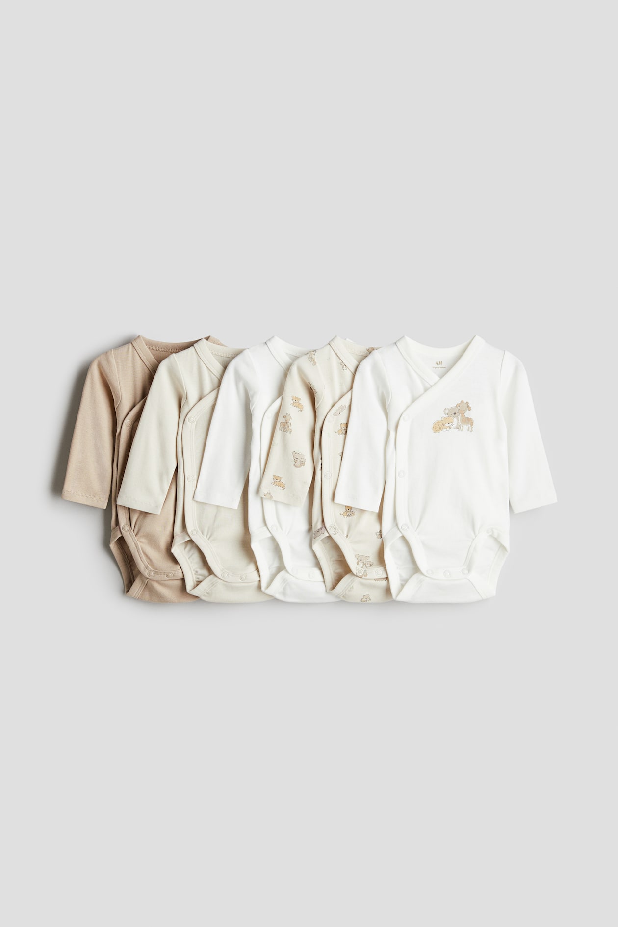 Set van 5 overslagrompers - Beige/koala's - KINDEREN | H&M NL