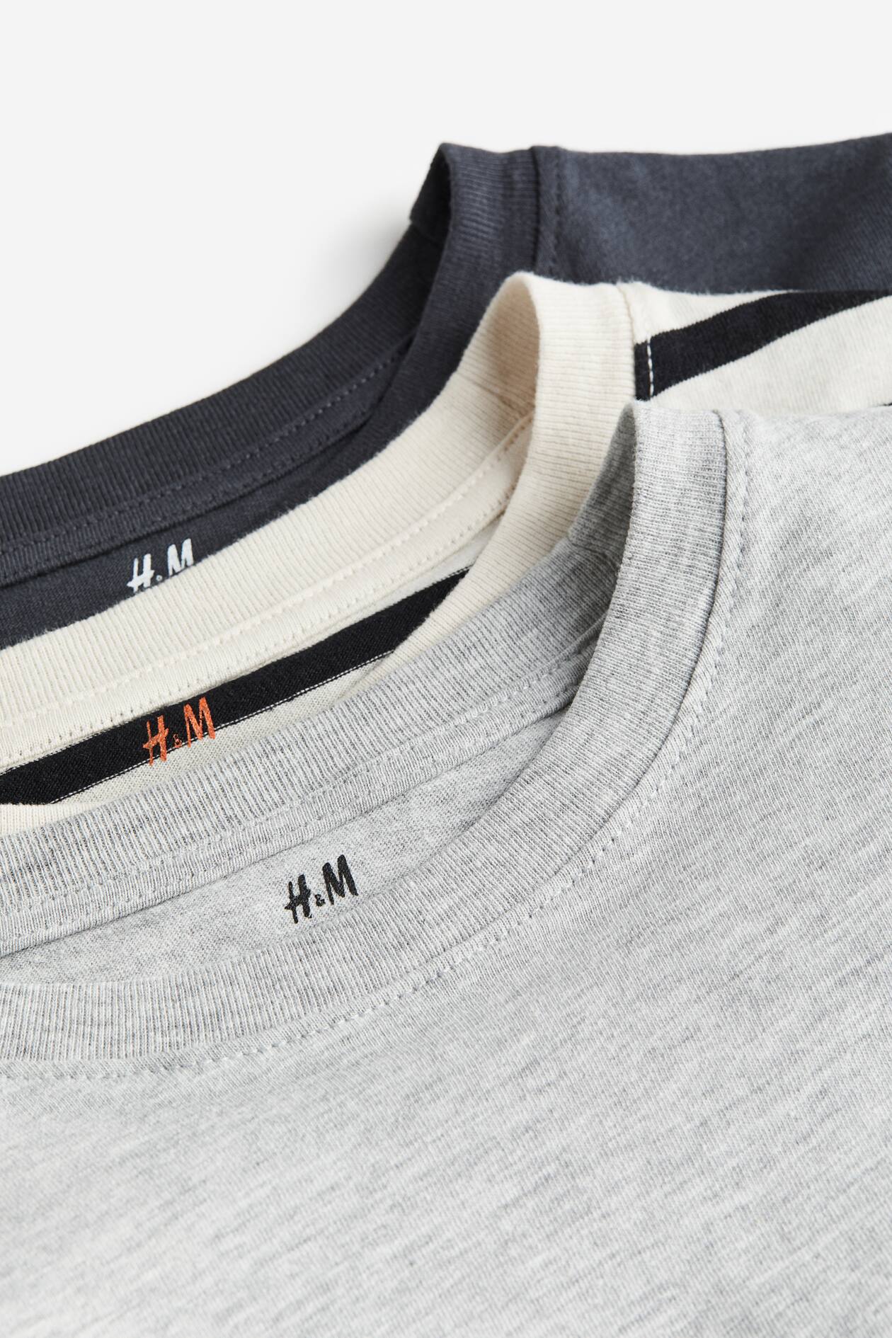 White/Stripe 3-pack Long Sleeve Tees for kids | H&M AU