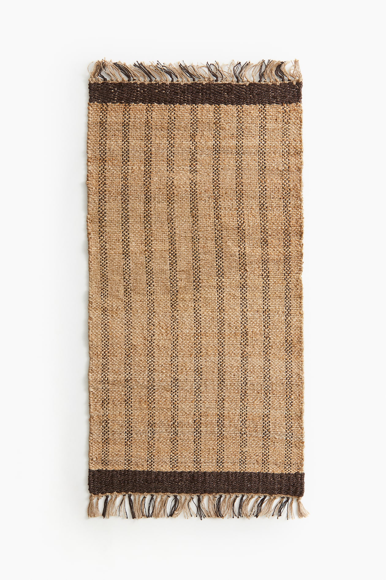 Beige/striped Small Jute Rug with Fringe at H&M Home | H&M US
