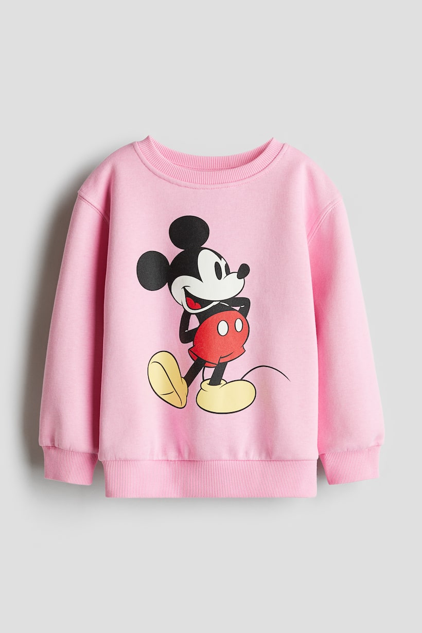 Printed Sweatshirt - Pink/Mickey Mouse - Kids | H&M US