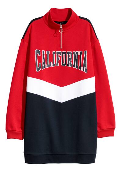 Sweatshirt Dress - Red/color-block - Ladies | H&M US