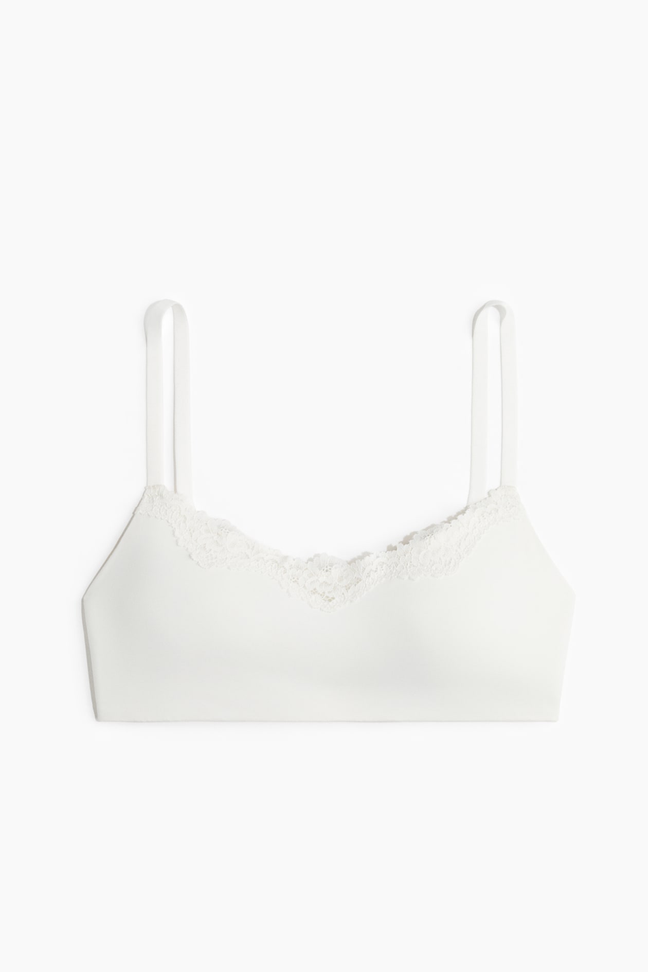 Women's White Padded Soft-Cup Microfiber Bra | H&M CA