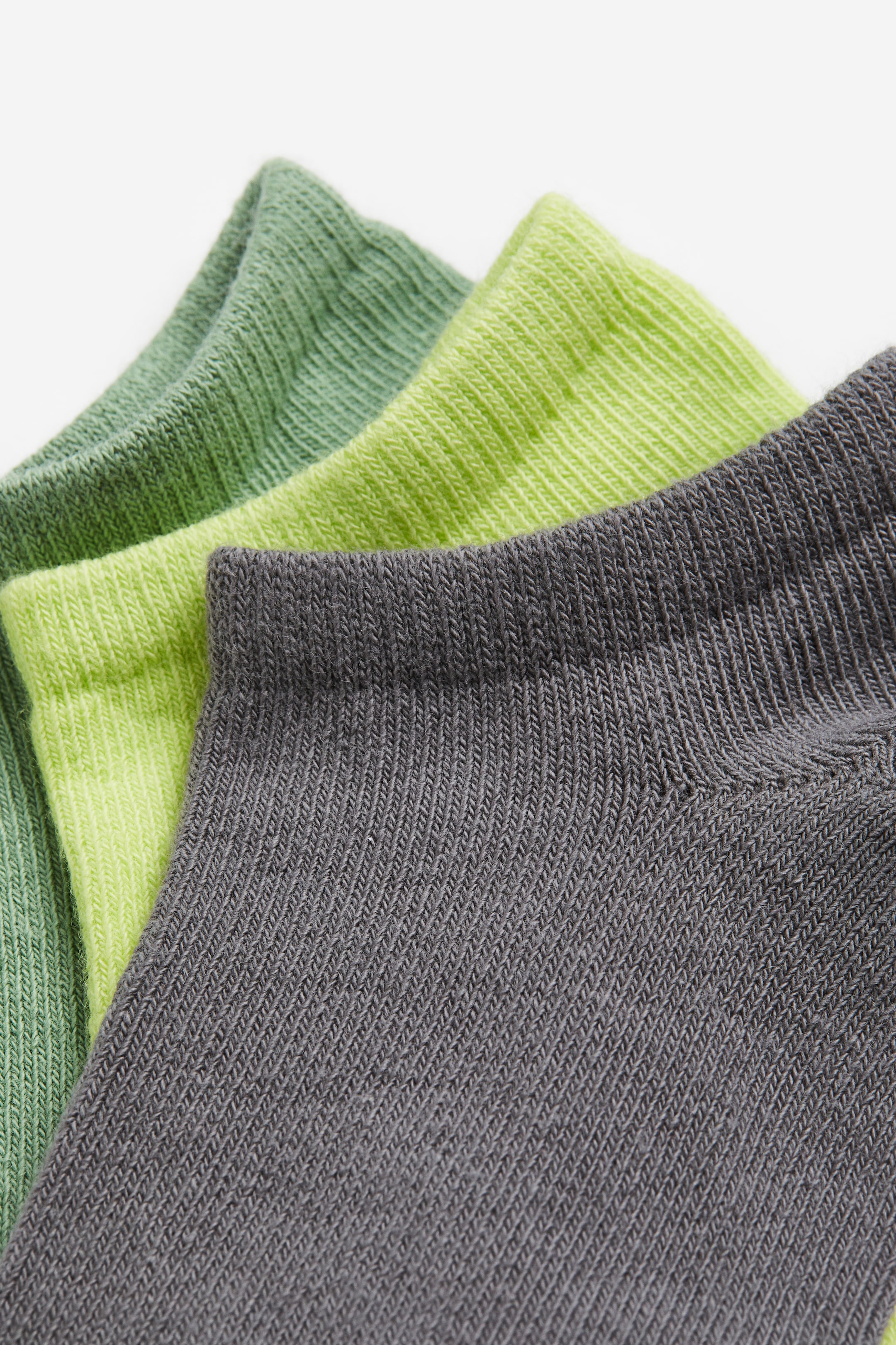 5-pack Ankle Socks - Green/lime green/white - Kids | H&M CA