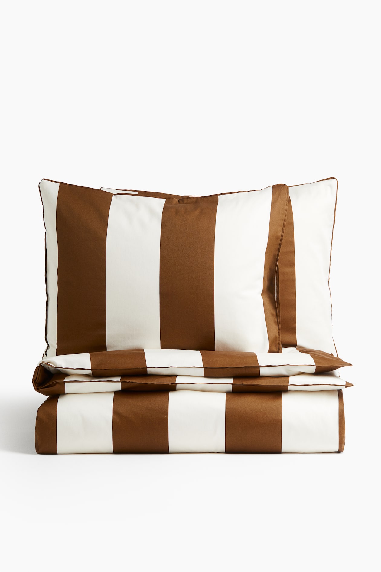 Cotton Sateen King/Queen Duvet Cover Set - Brown/striped - Home All | H ...