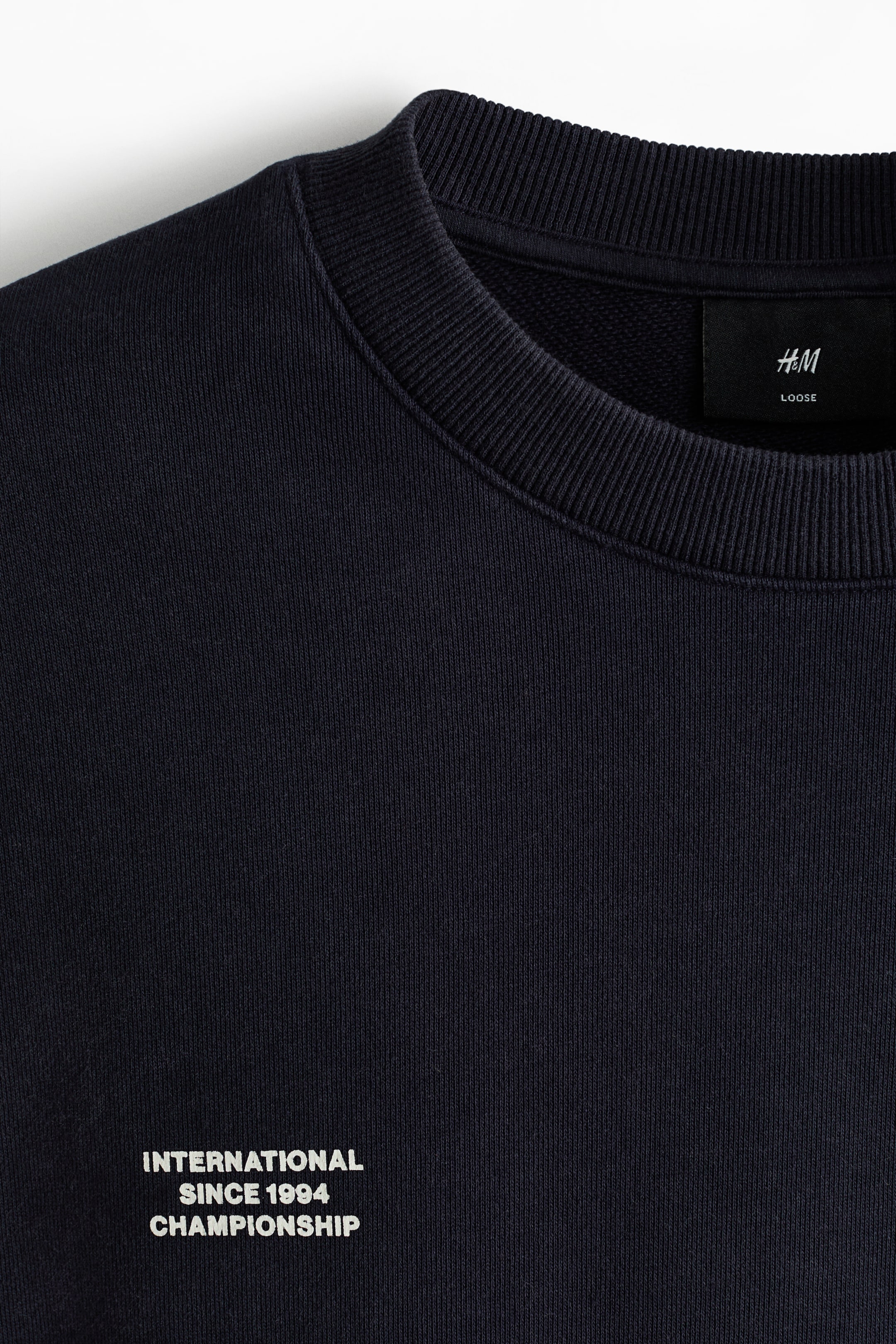 Loose-Fit Printed Sweatshirt - Dark blue/INTL. 94 - Men | H&M US