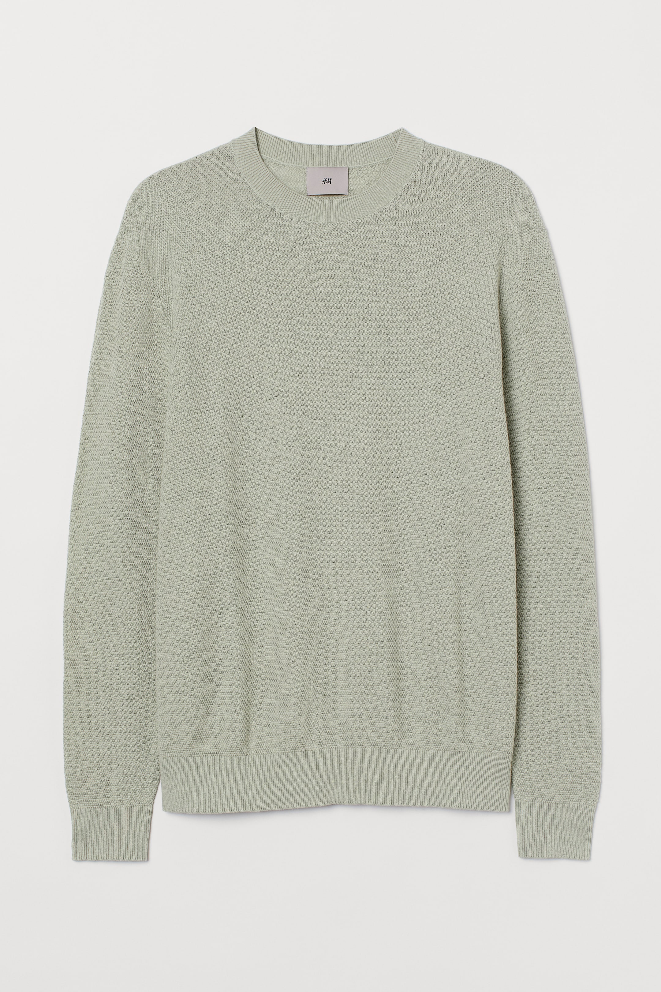 Linen-blend Sweater - Sage green - Men | H&M CA