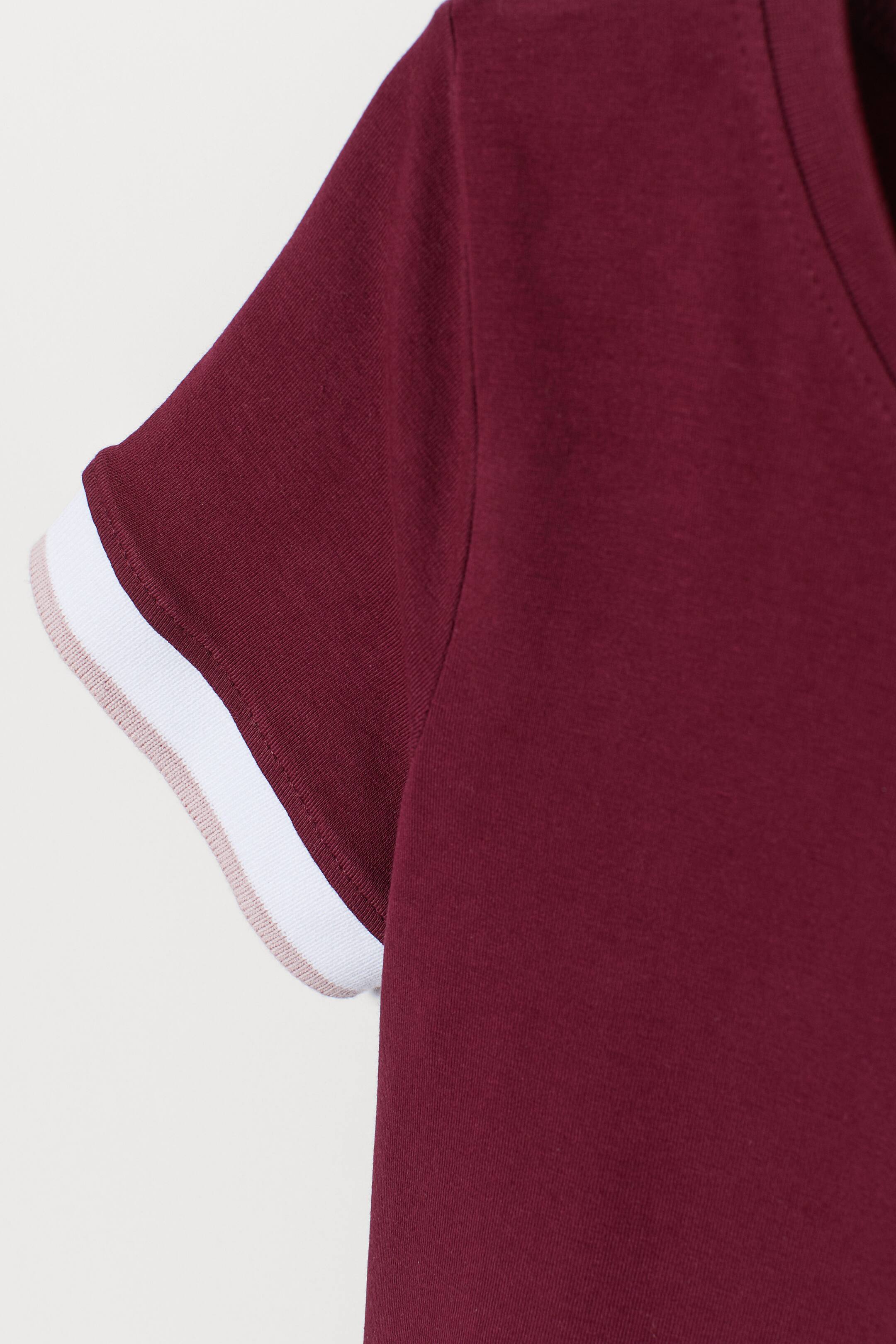 Jersey top - Short sleeve - Regular length - Dark red - Kids | H&M GB
