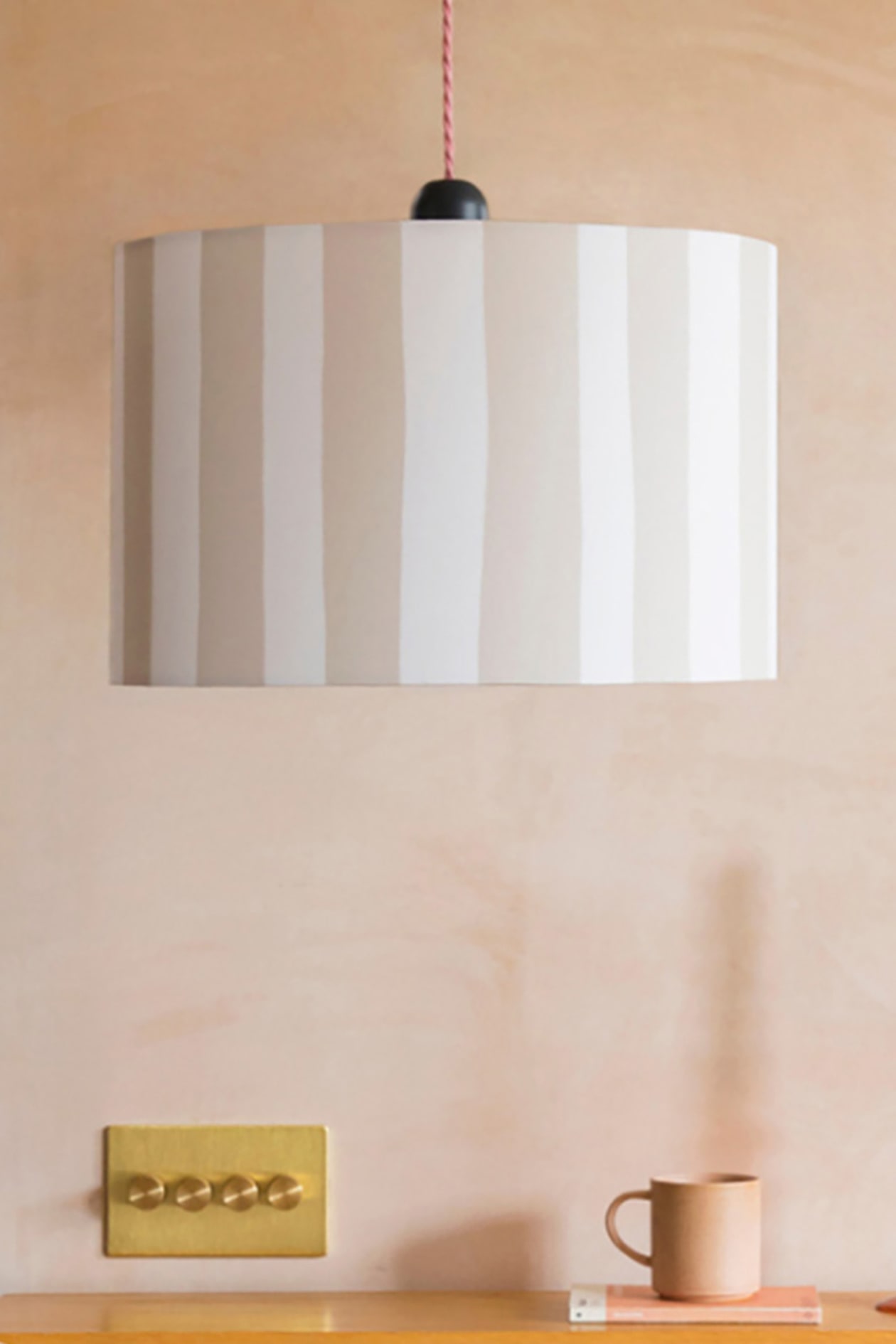 Small Stripe Print Lampshade - White/sand - houseof - Home All | H&M GB