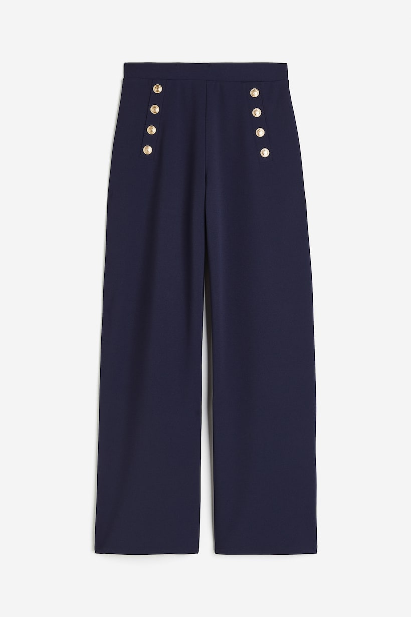 Button-front Pants - Navy blue - Ladies | H&M US