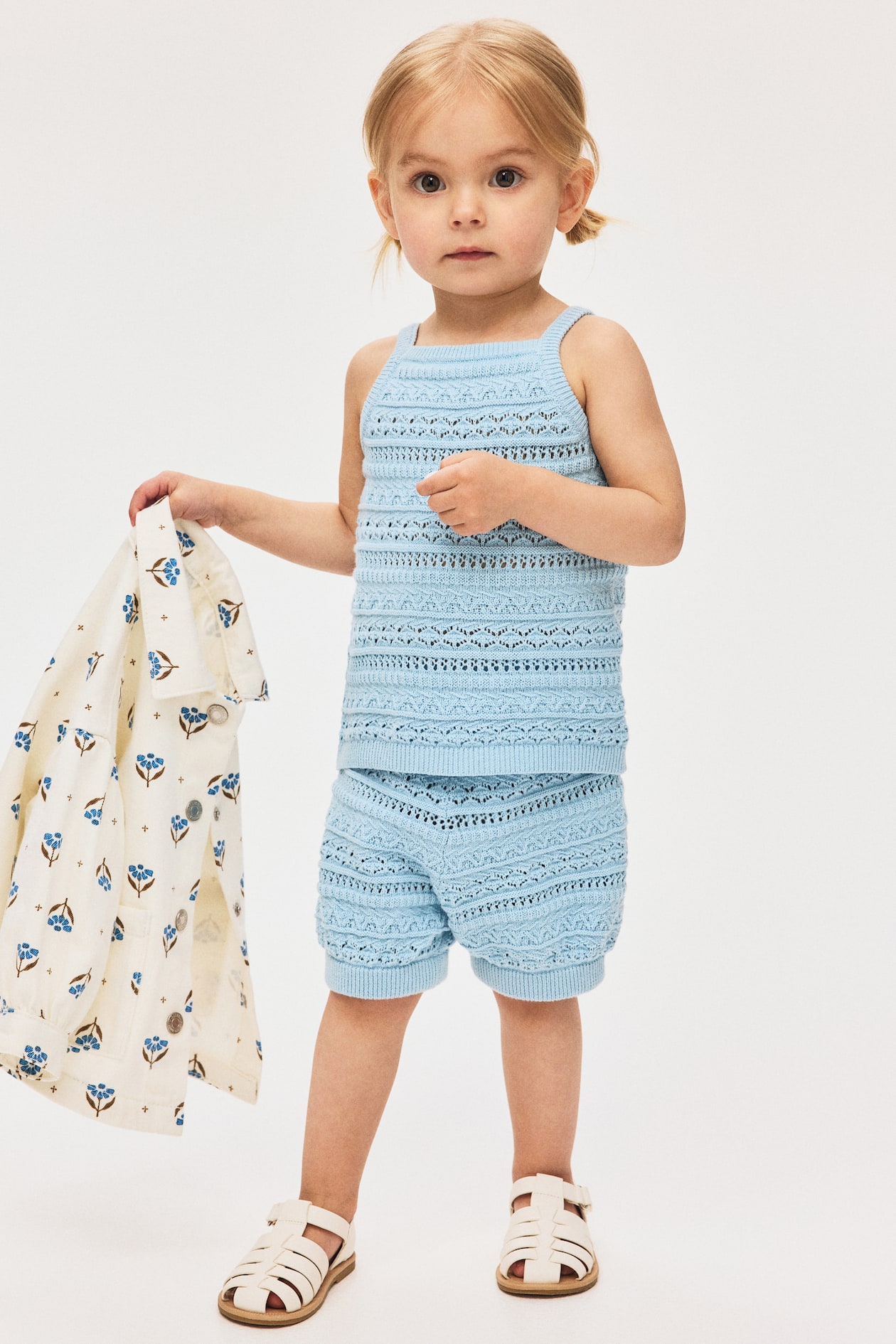 2-Piece Pattern-Knit Set - Blue - Kids | H&M US