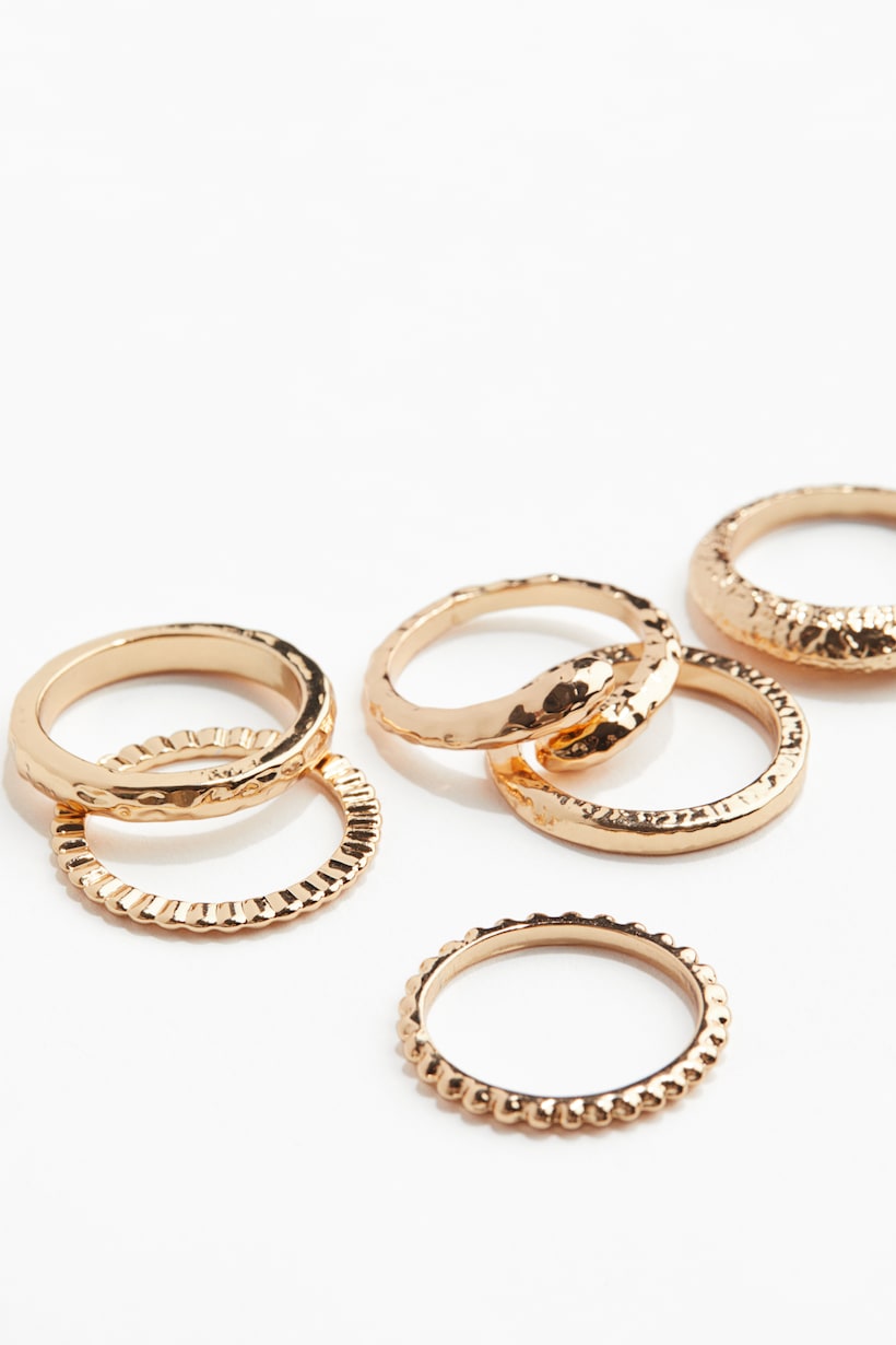 6-pack rings - Gold-coloured - Ladies | H&M IN