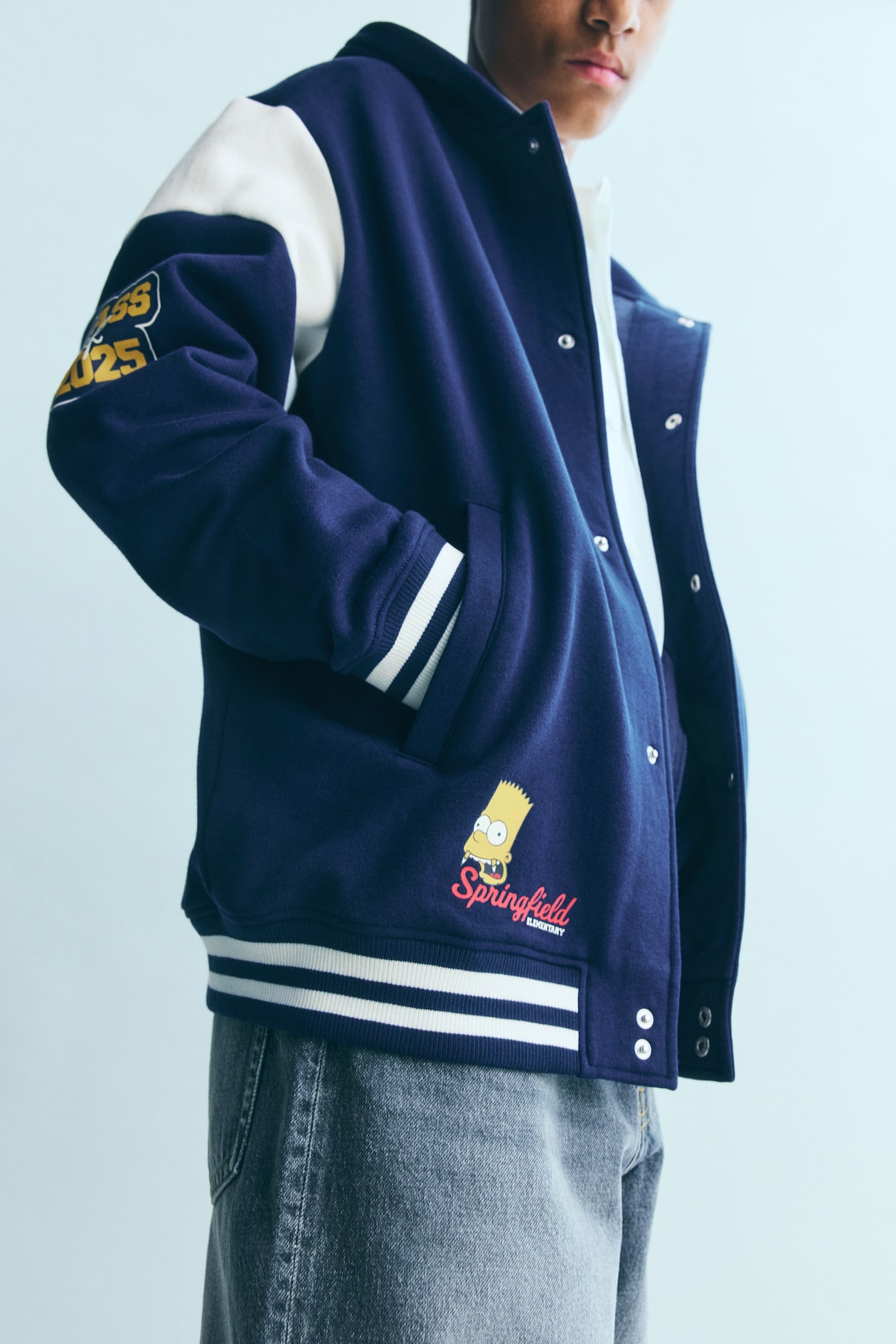 Sweatshirt baseball jacket - Navy blue/The Simpsons - Kids | H&M MY
