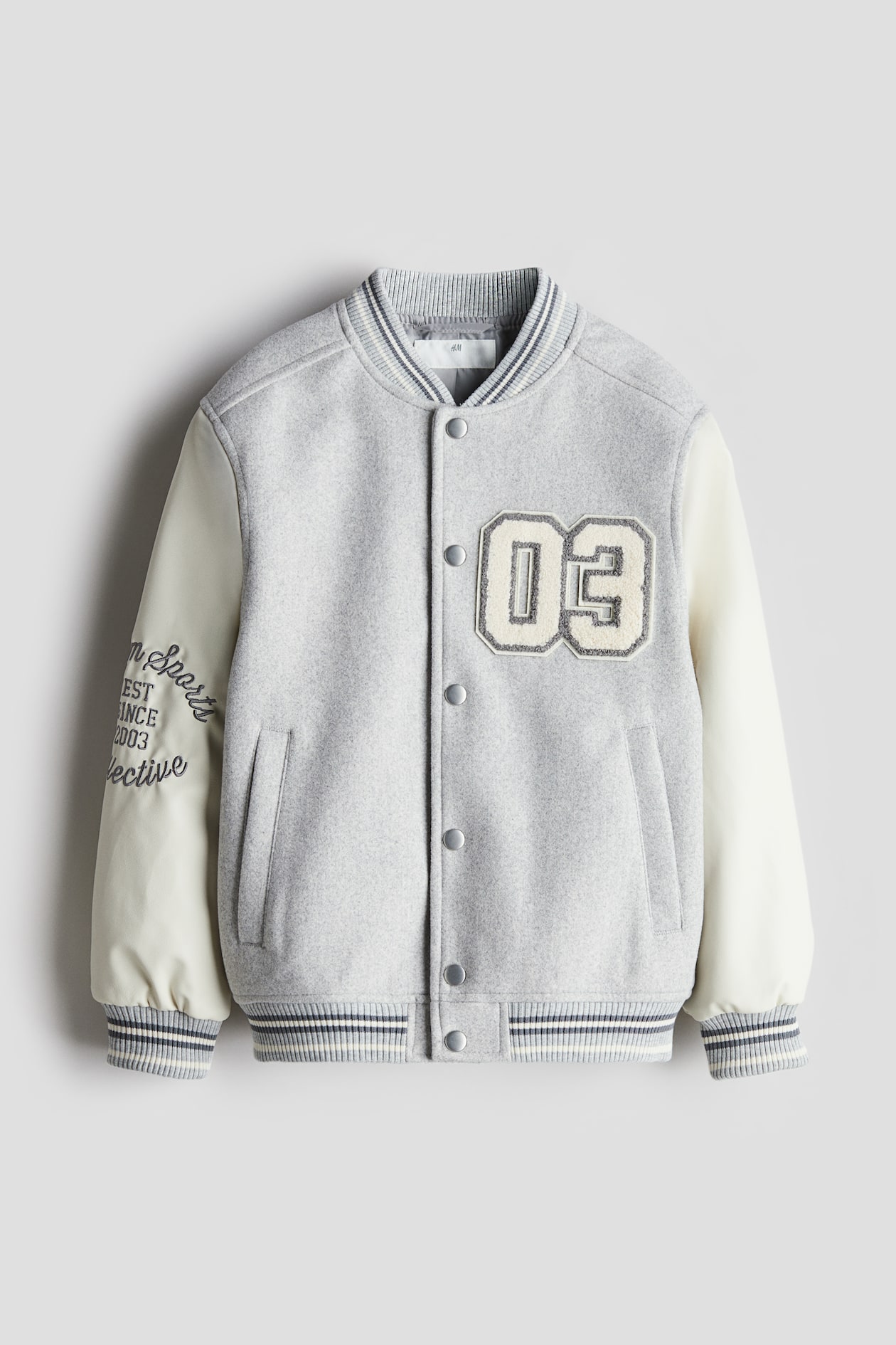 Baseballjacke mit Applikationen - Hellgrau/03 - Kids | H&M DE