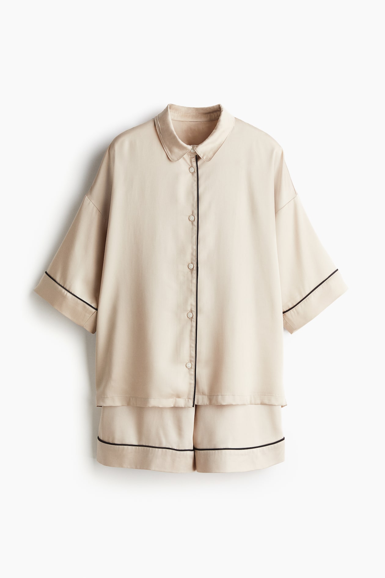 Satin pyjamas - Light beige - Home All | H&M GB