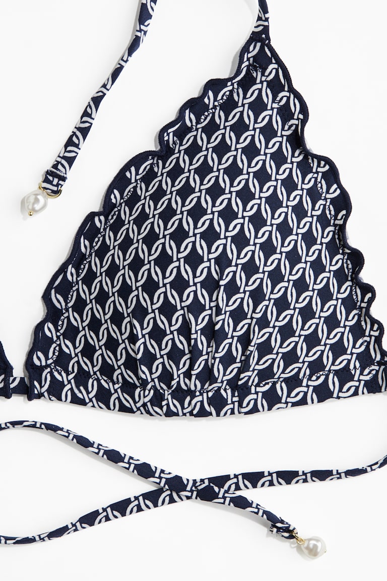 Push-up triangle bikini top - Navy blue/Patterned - Ladies | H&M GB