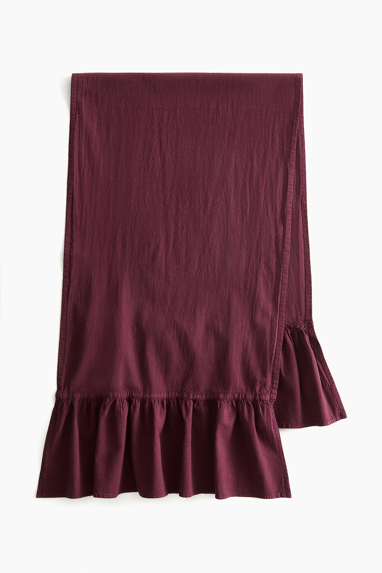 Burgundy Ruffle-trimmed Table Runner at H&M Home | H&M US