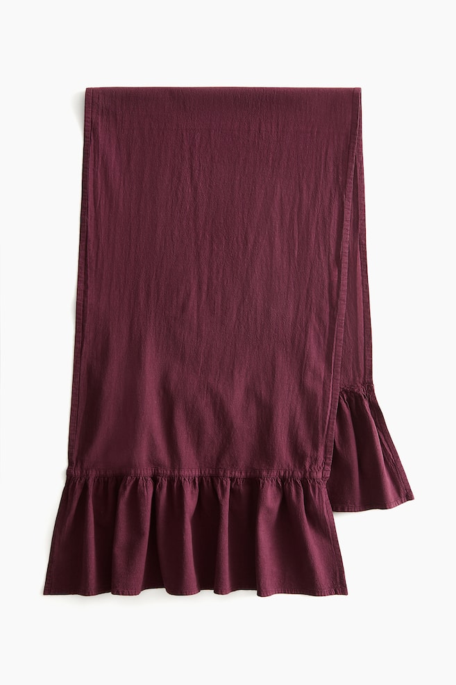 Burgundy Ruffle-trimmed Table Runner at H&M Home | H&M US