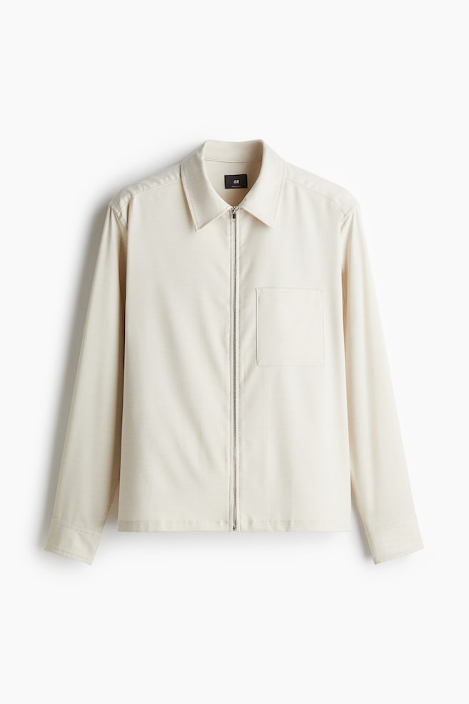 Men’s Cream Regular-Fit Twill Overshirt | H&M CA