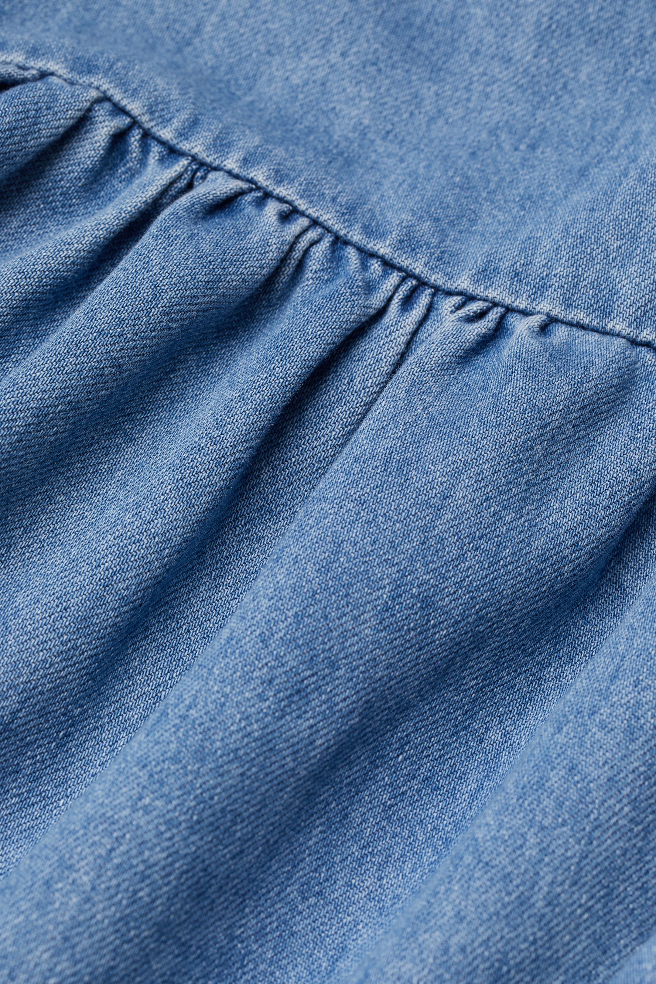 Denim Dress - Round Neck - 3/4 sleeve - Denim blue - Ladies | H&M CA