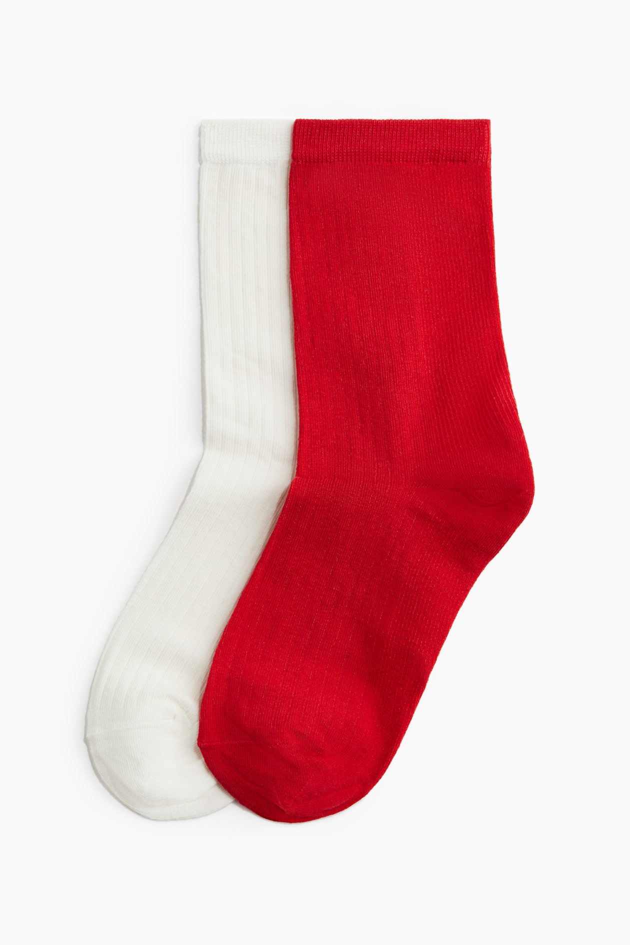 2-pack Rib Socks - Red/White - Ladies | H&M AU