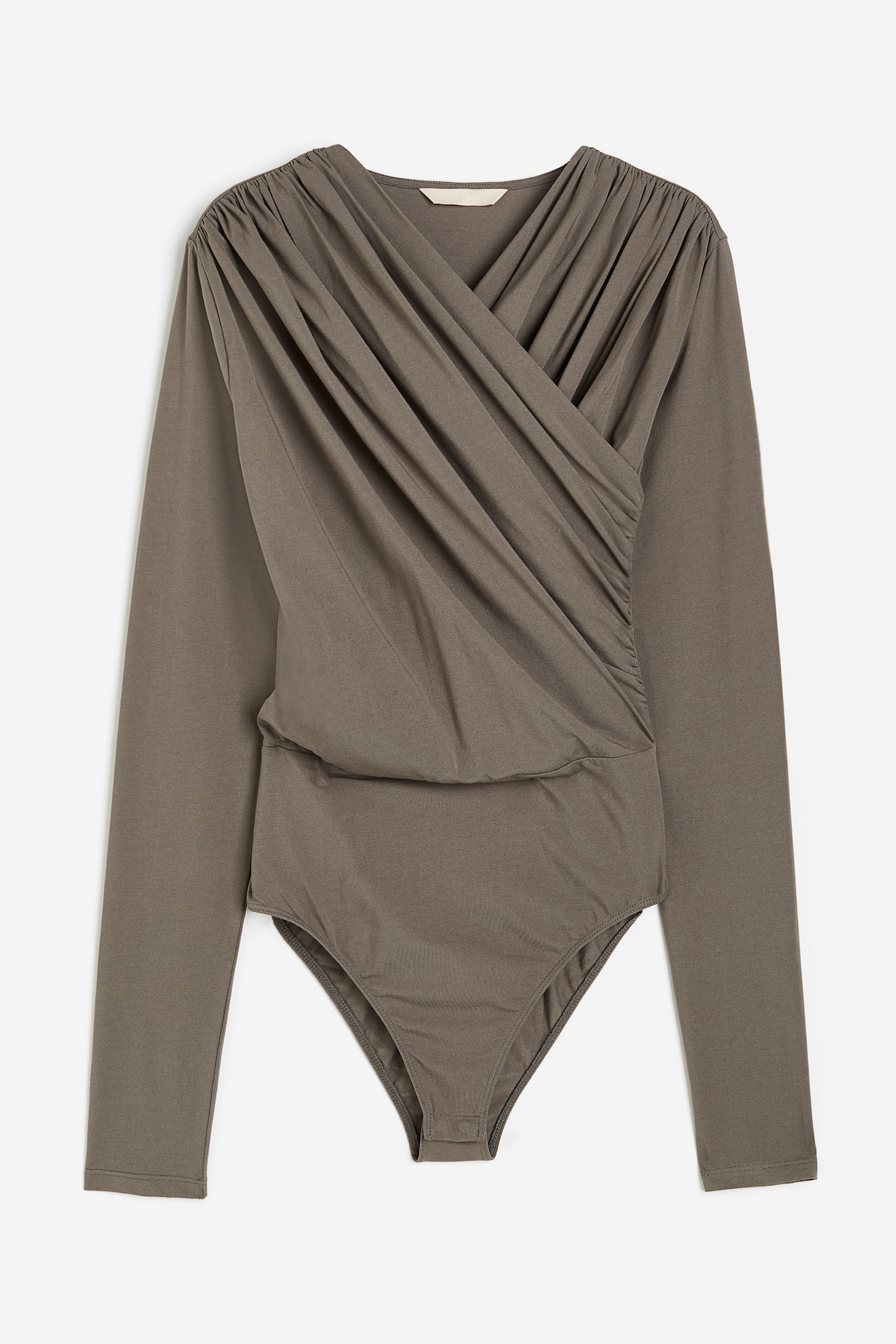Body drapeado de algodón - Gris - MUJER | H&M ES