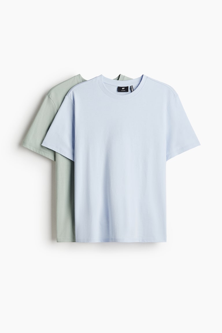 2-Pack COOLMAX® Regular-Fit T-Shirts - Light blue/light green - Men | H ...