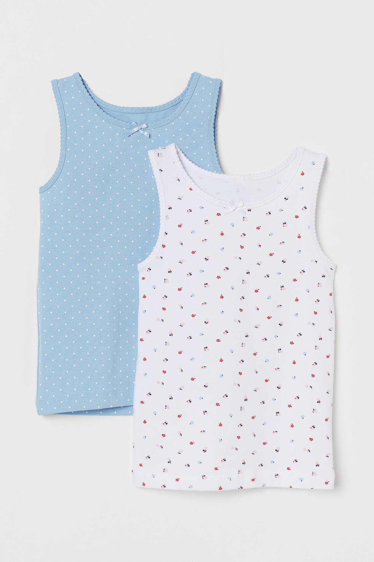 Dve majice bez rukava - Light blue/Floral - Kids | H&M RS