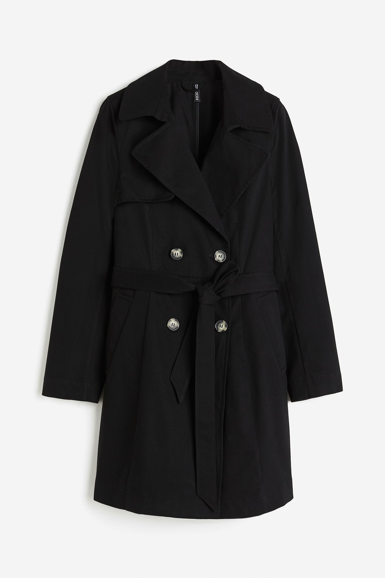 Women's Black Cotton Trench Coat | H&M CA