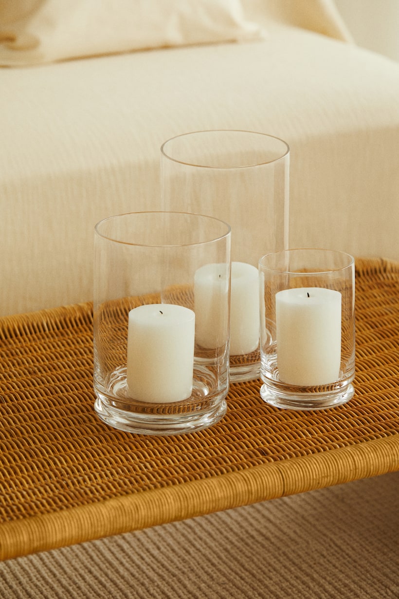 Large glass candle lantern - Clear glass - Home All | H&M GB