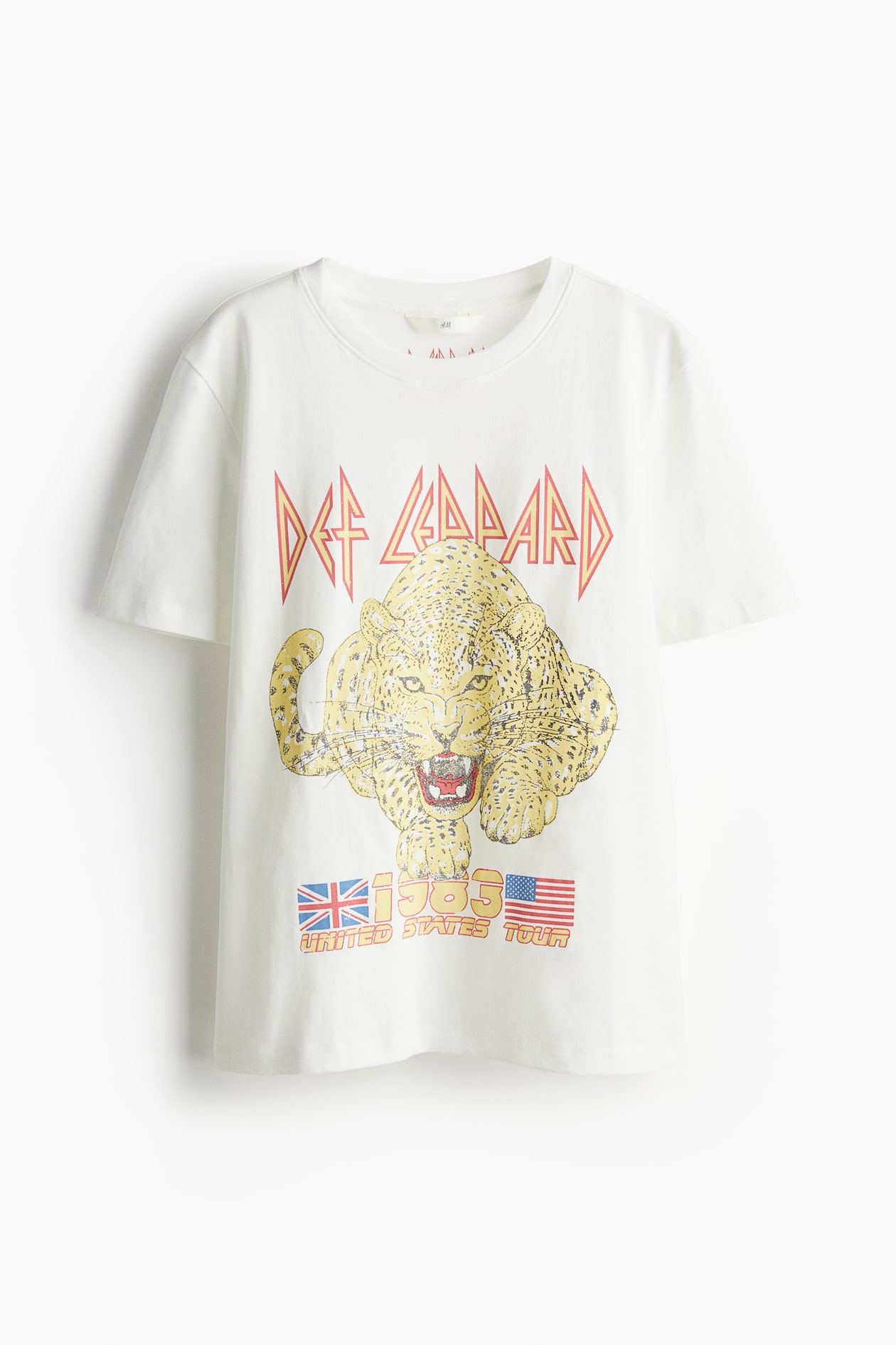 T-Shirt with Motif - White/Def Leppard - Ladies | H&M US