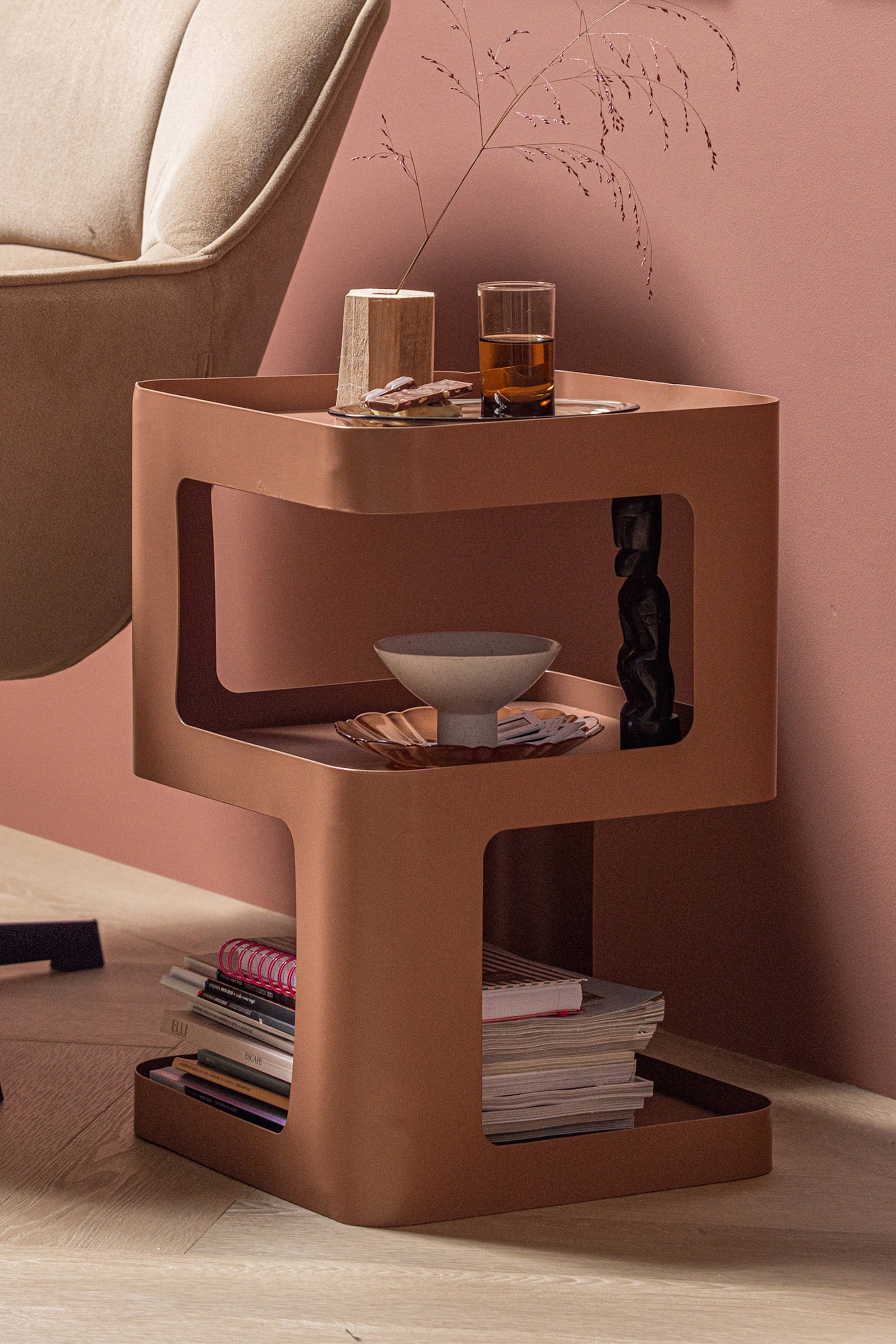 Table D’appoint / Table De Chevet Riv - Rose - WOOOD - Home All | H&M FR