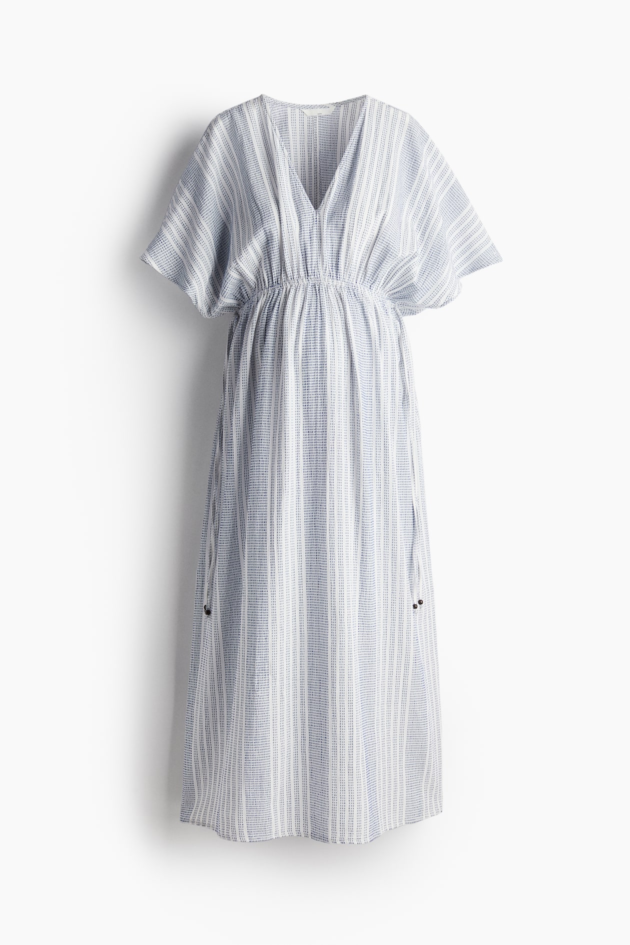MAMA Robe avec détails à nouer - Blanc/rayures bleues - FEMME | H&M FR