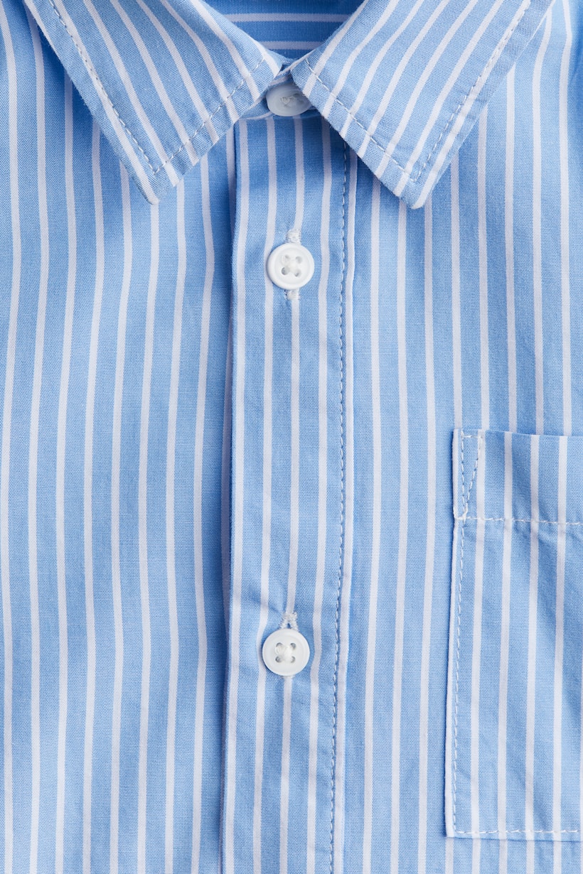 Light blue/striped Long-sleeved Cotton Shirt for kids | H&M US