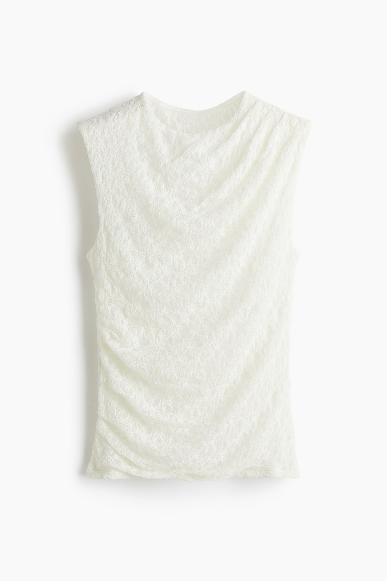 Top drapeado en punto de encaje - Blanco - Ladies | H&M MX