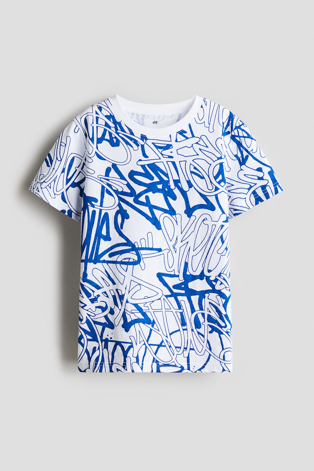 Blue/graffiti Printed cotton T-shirt for kids | H&M US