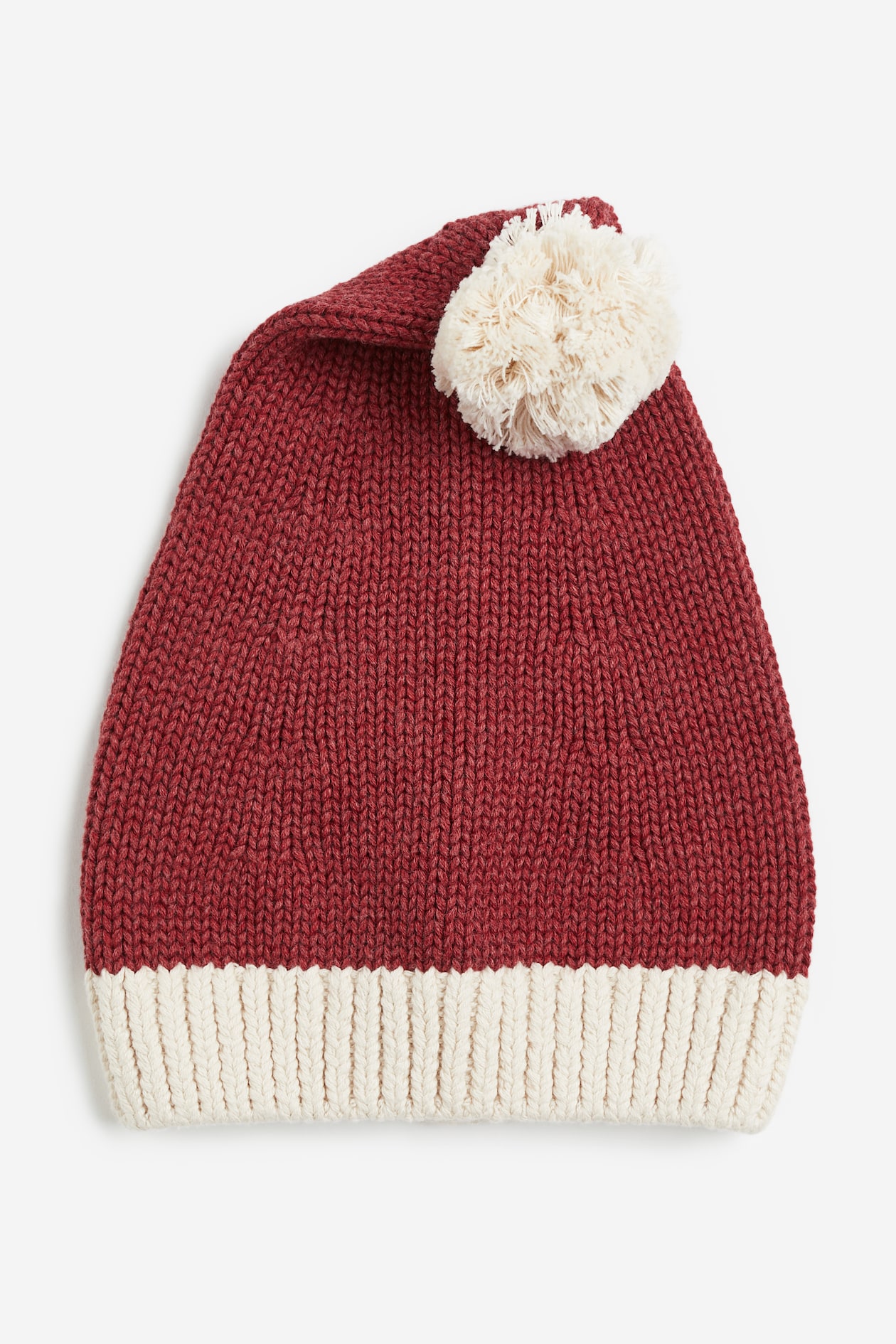 - Knitted Santa Beanie - Dark red - Kids | H&M AU