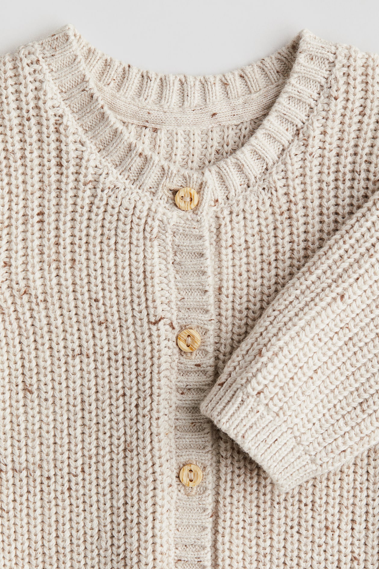 Beige Cotton-Knit Jumpsuit for kids | H&M US
