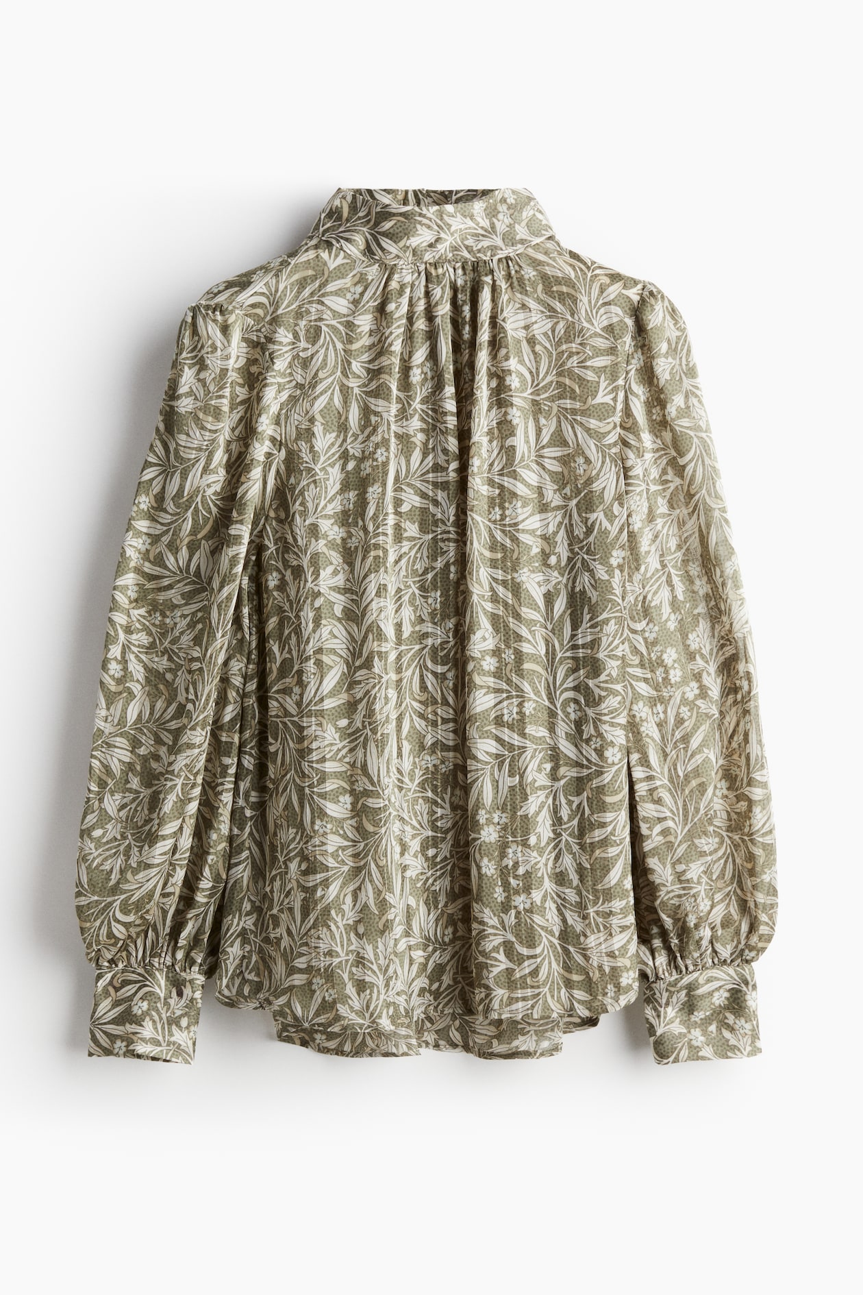 Women's Khaki green/patterned Patterned Blouse - Regular - Long sleeve ...