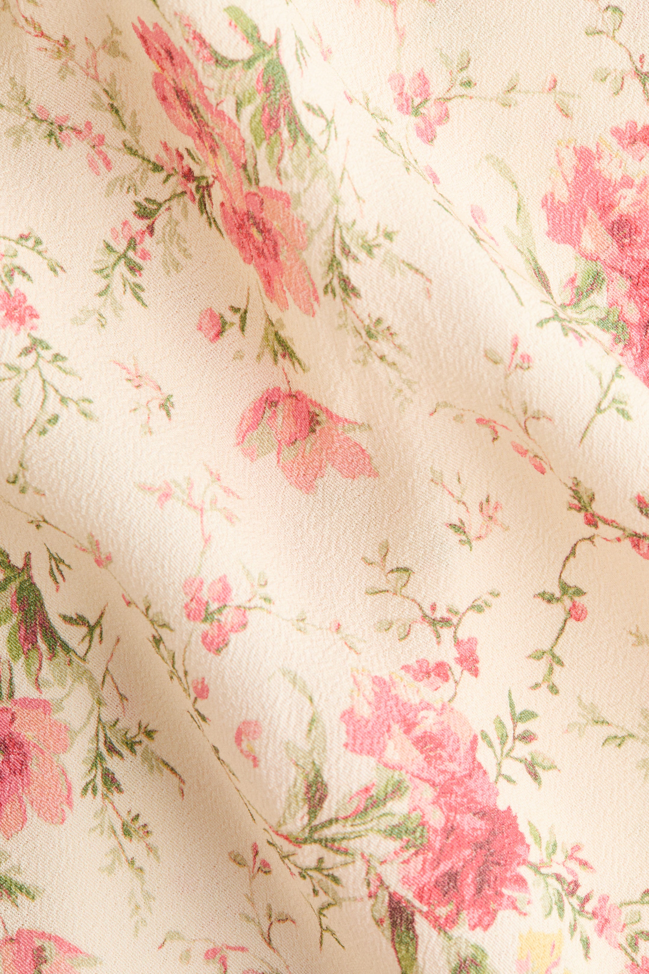 Long-sleeved viscose dress - Light yellow/Floral - Ladies | H&M IE