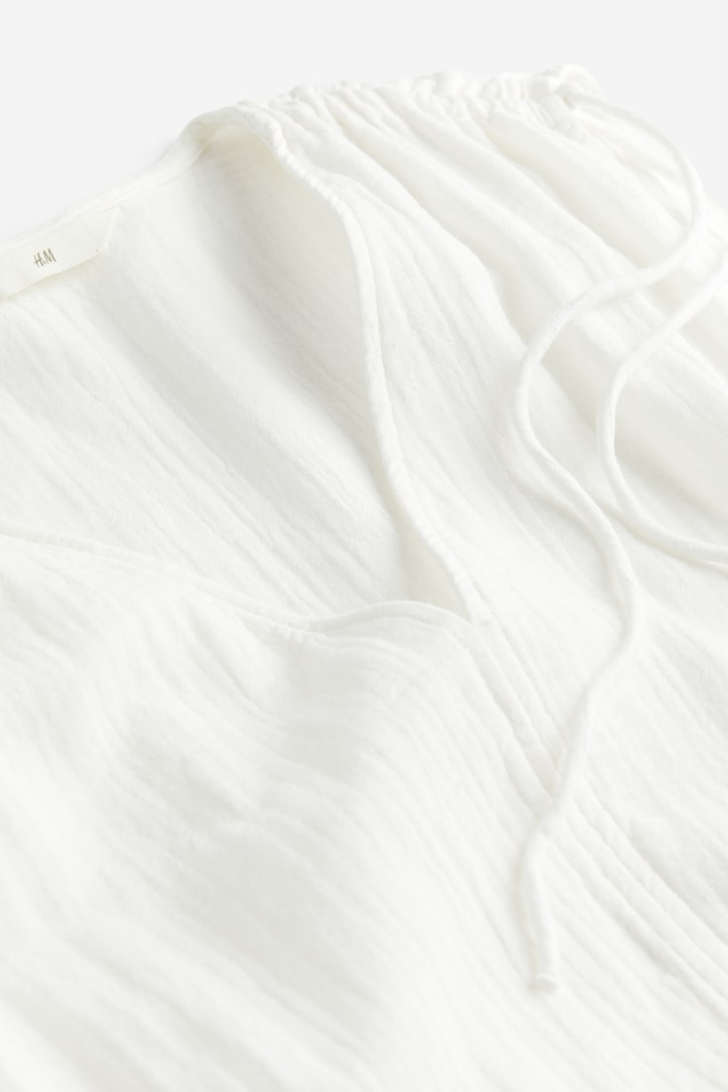 Drawstring-detail Dress - White - Ladies | H&M US